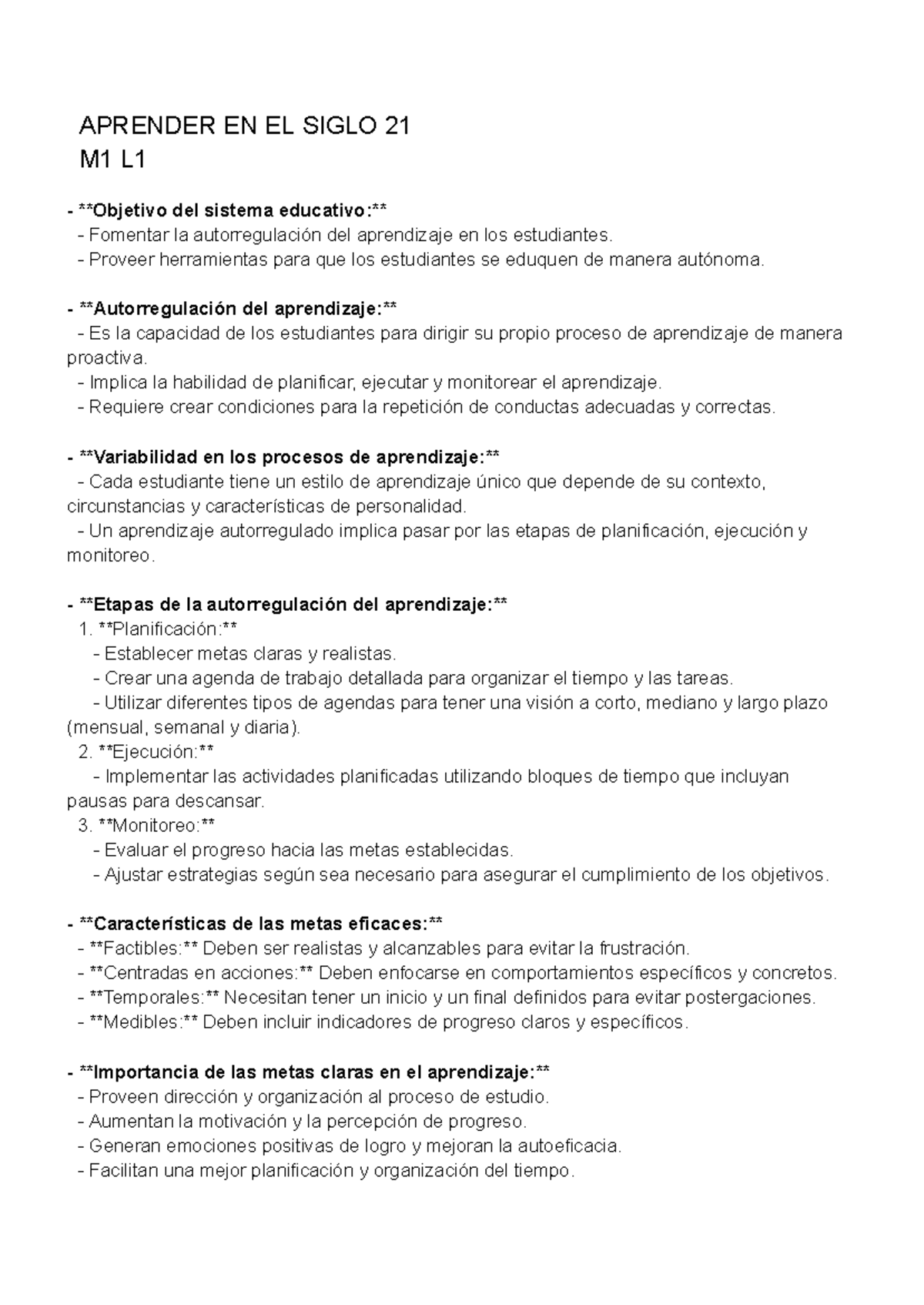 Aprender EN EL Siglo 21 M1 Y M2 - APRENDER EN EL SIGLO 21 M1 L Objetivo ...