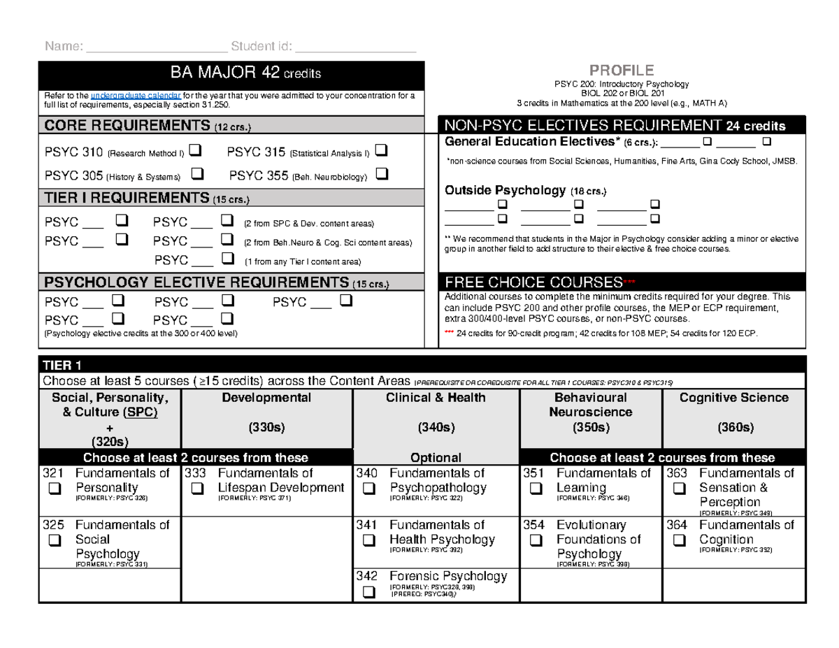 BA-Major-Checklist - MAJOR CHECKLIST - Name ...