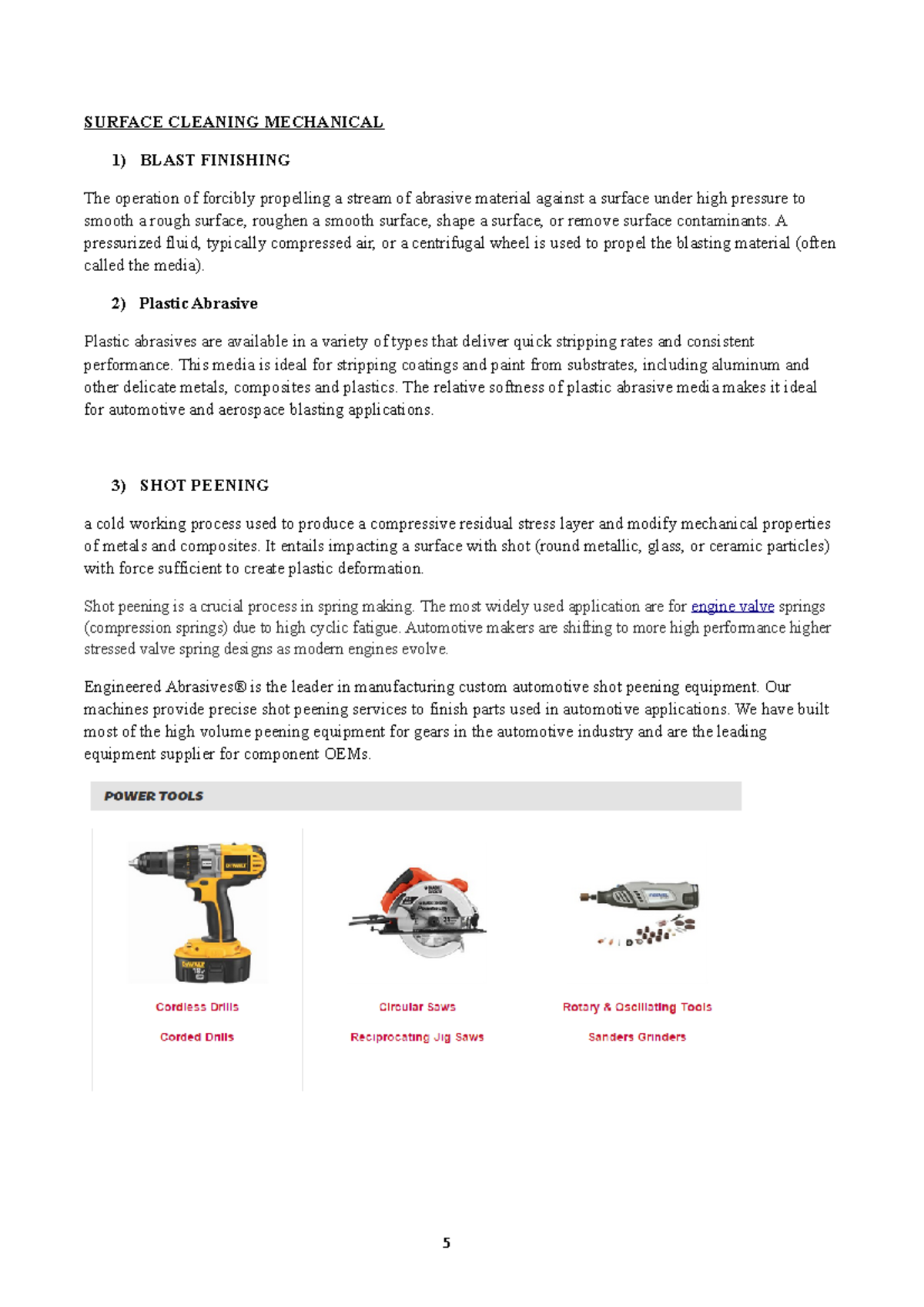 Surface Cleaning Mechanical - SURFACE CLEANING MECHANICAL 1) BLAST ...