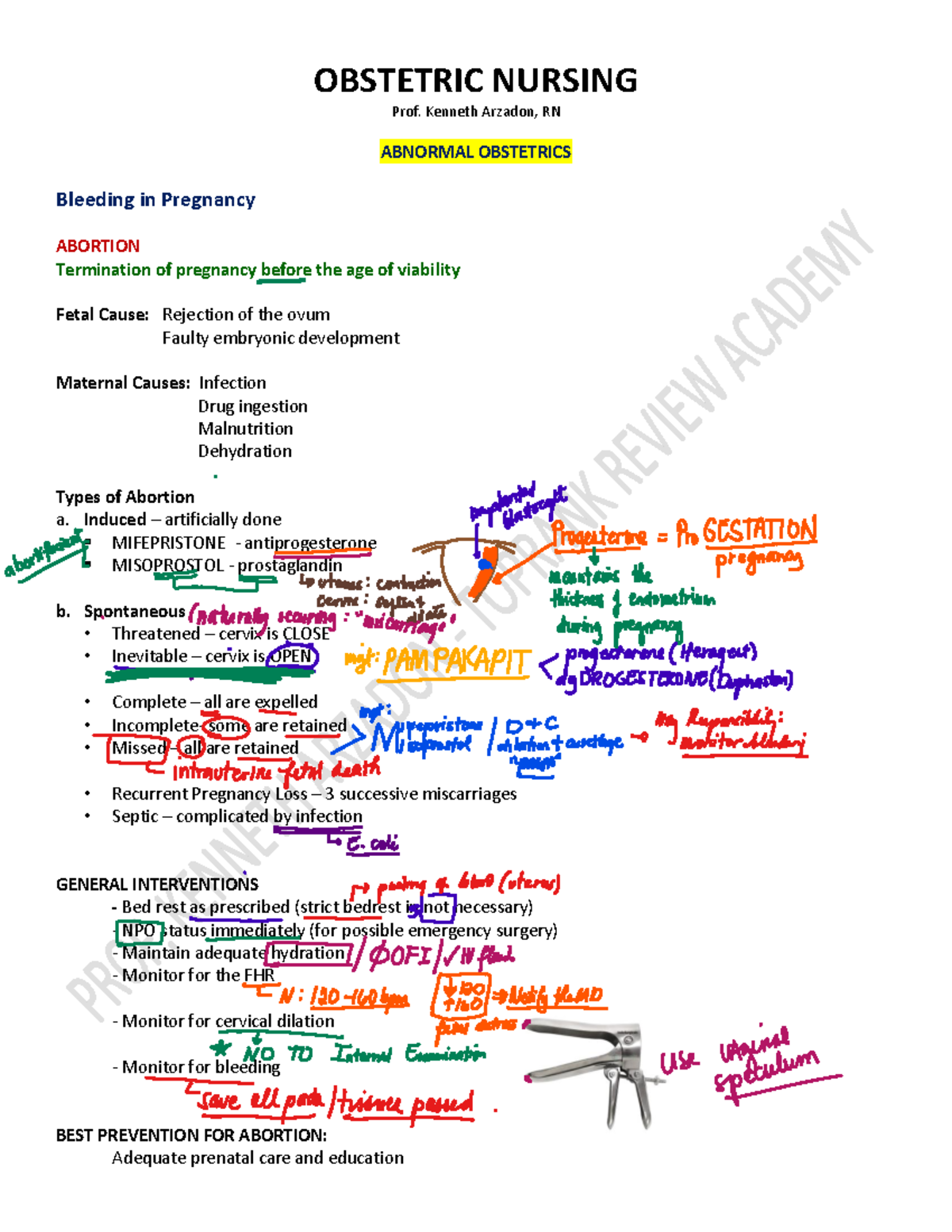 June 22 Updated NOV2024 PNLE Abnormal OB Refresher Handout with ...