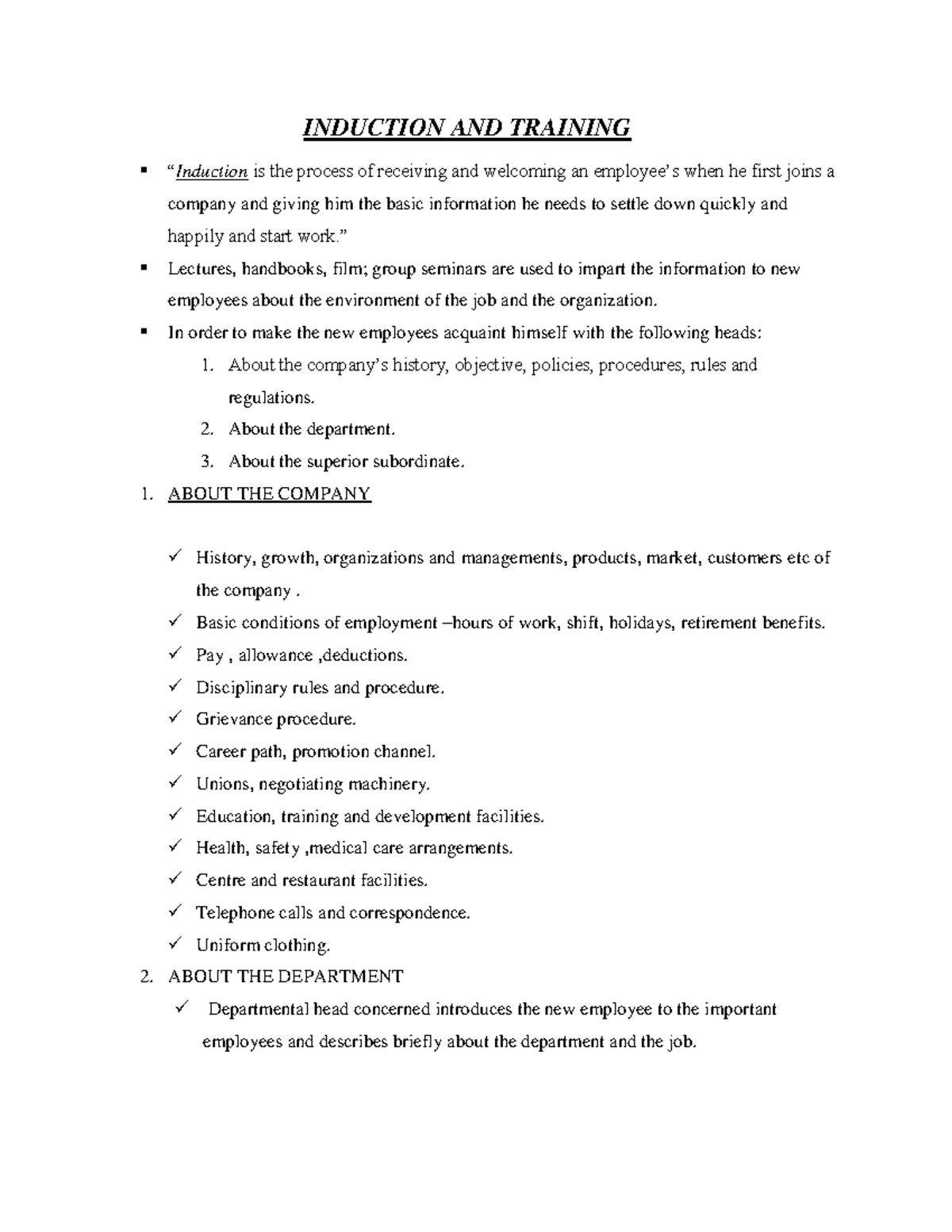 Induction pdf - This the notes about the FOOD Material Management ...