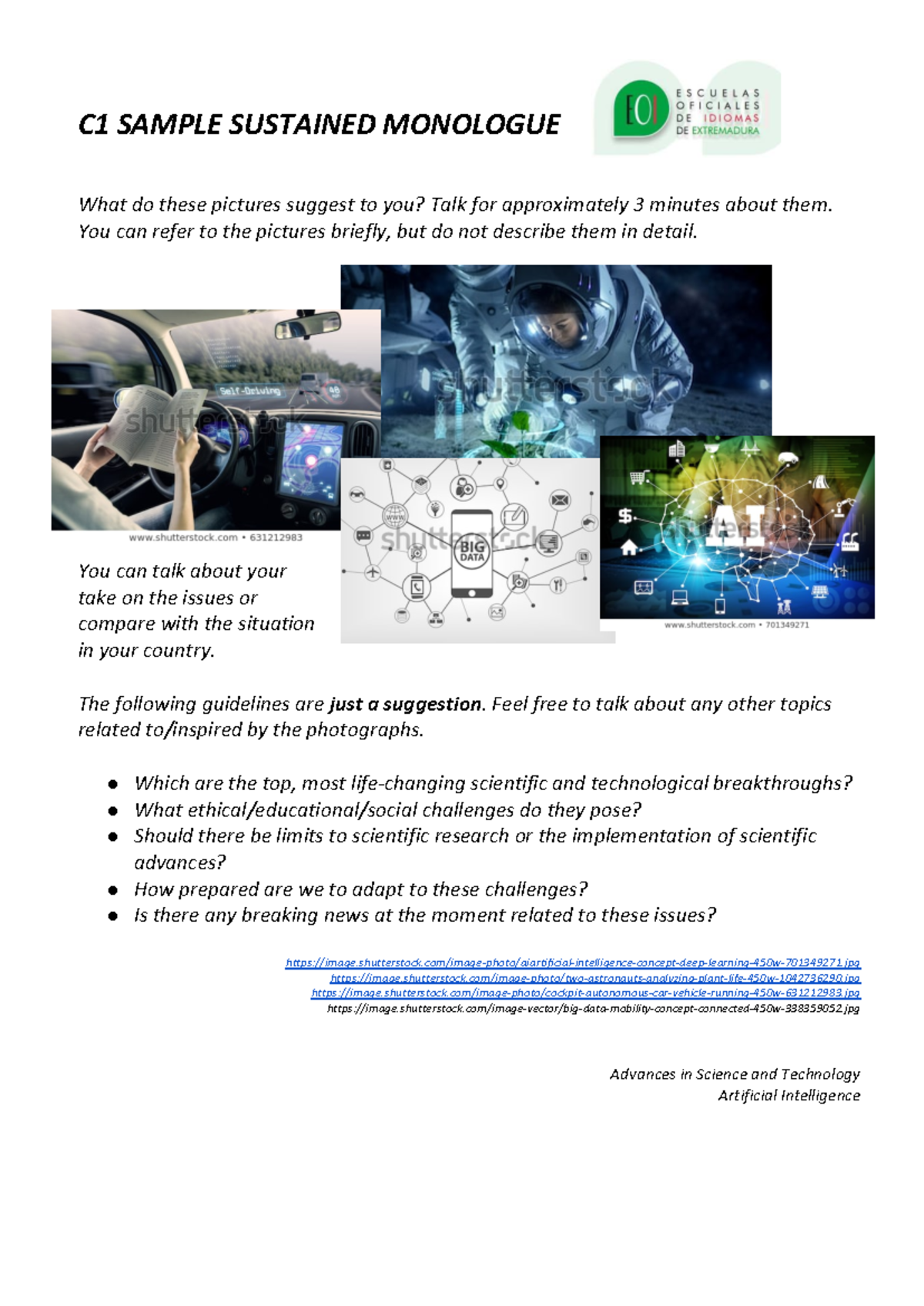 C1 Sample Monologue AND Dialogue - C1 SAMPLE SUSTAINED MONOLOGUE What ...