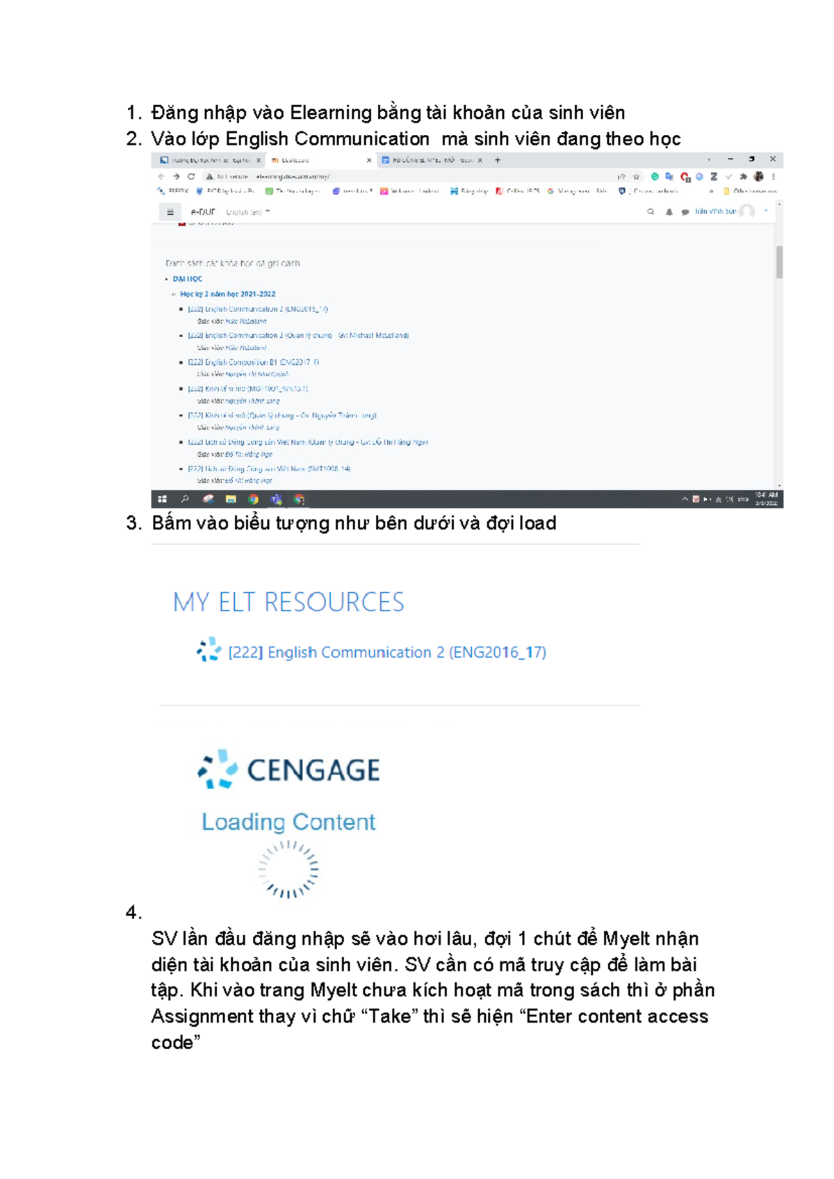 HD DÙNG EL- Myelt MỚI - Đăng nhập vào Elearning bằng tài khoản của sinh ...