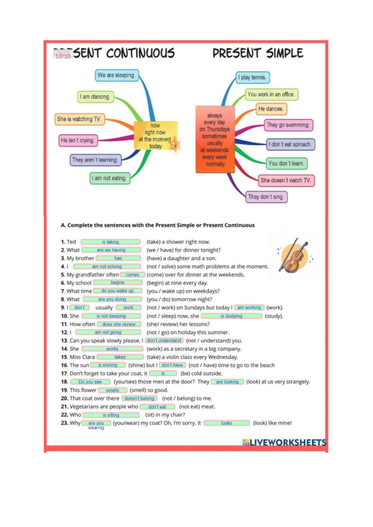 Present Simple AND Continous - Ingles complementario - Studocu