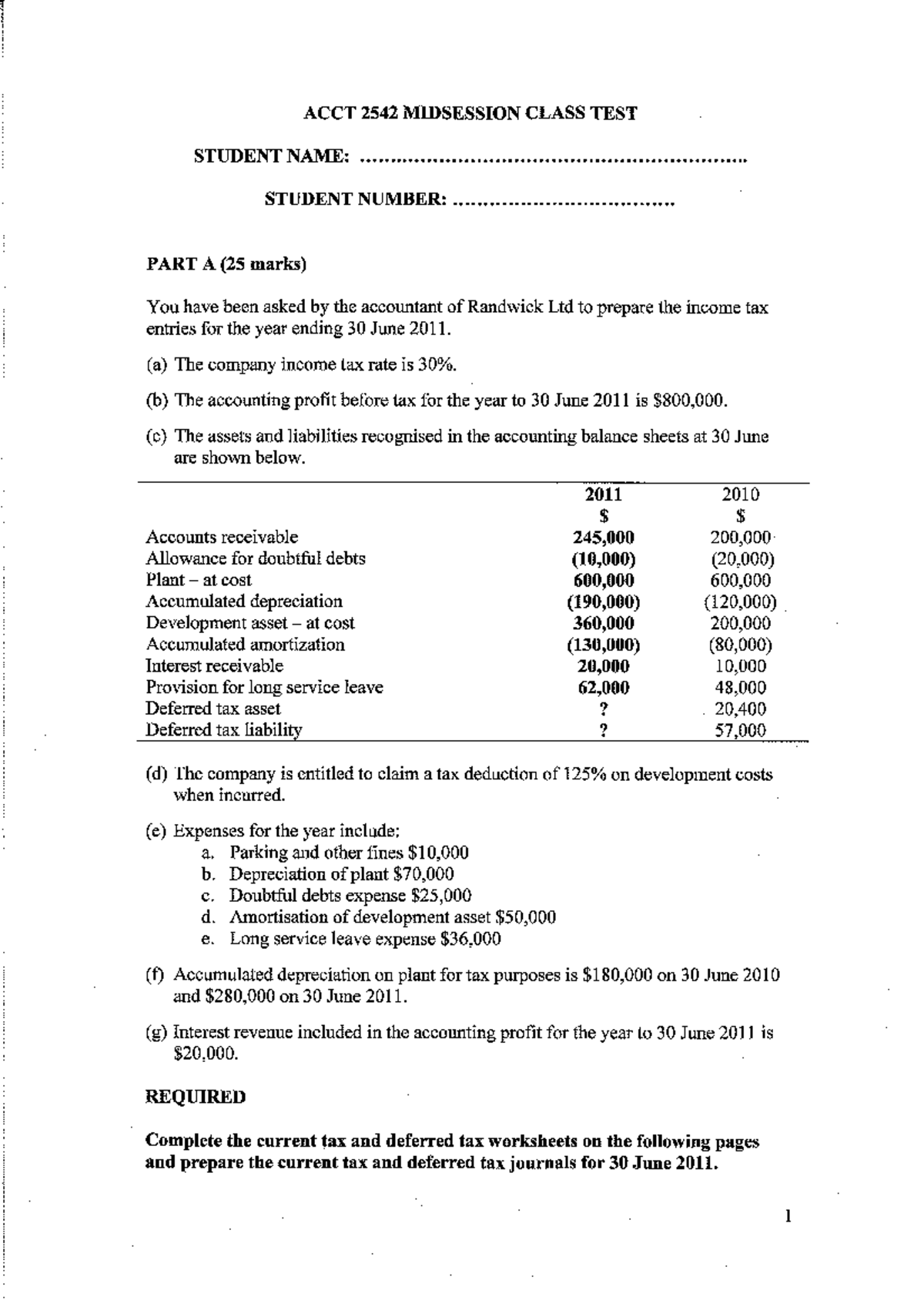 Practice exam tax - ACCT2542 - Studocu