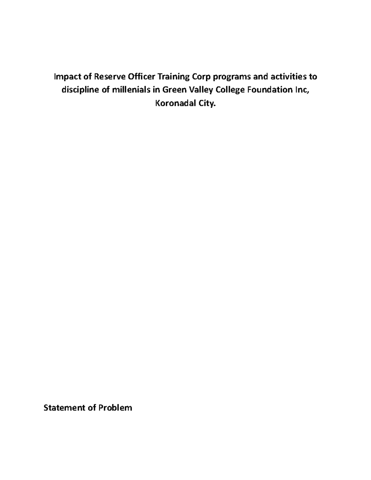Futalan Thesis - GGFGF - Impact of Reserve Officer Training Corp ...