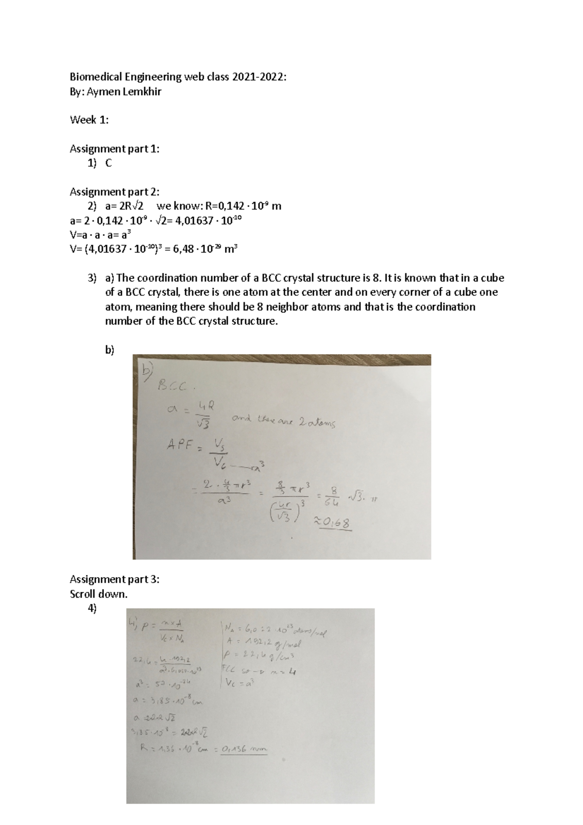 BME webclass 1 - Biomedical Engineering web class 2021-2022: By: Aymen ...