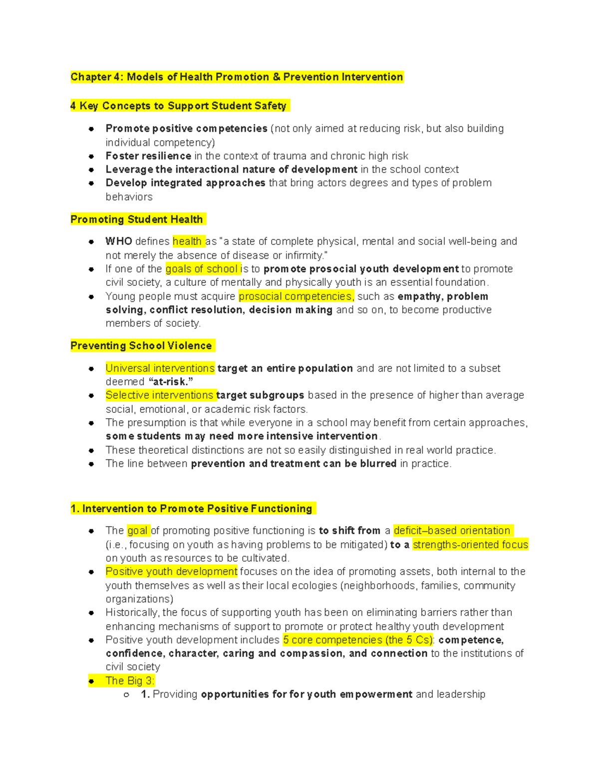Chapter 4 Models of Health Promotion & Prevention Intervention ...