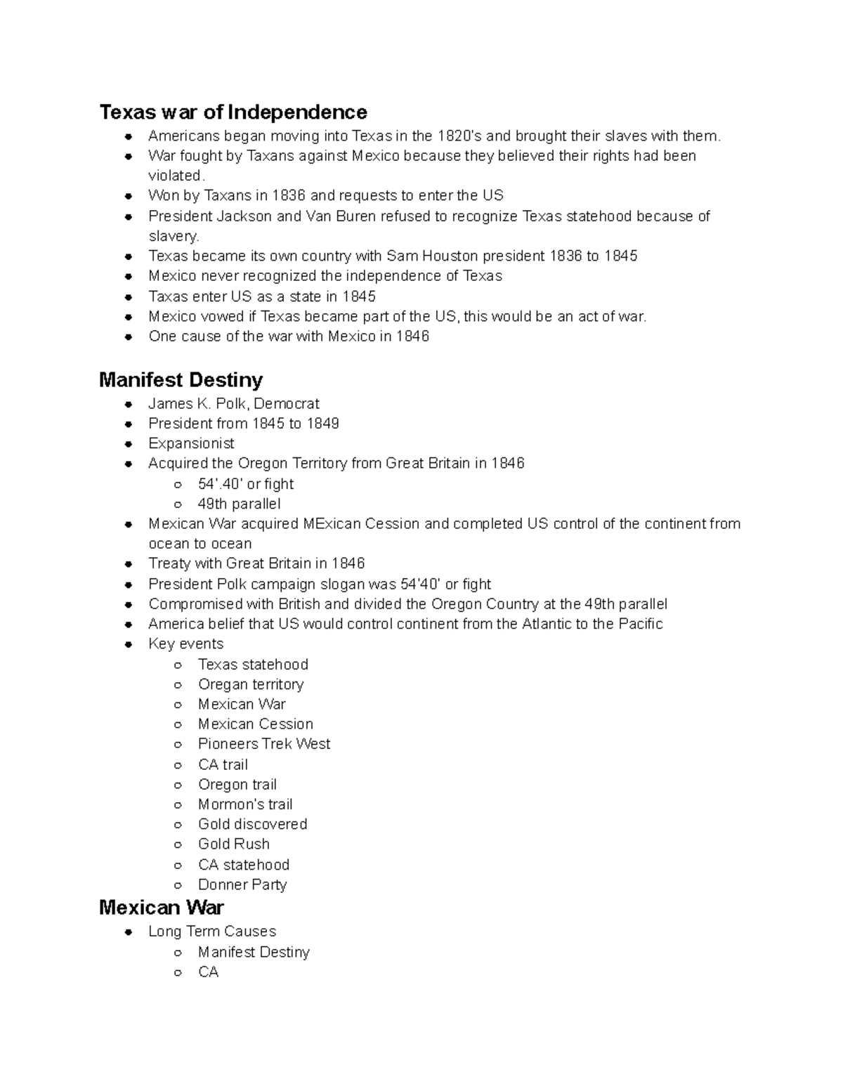 Chapter 13 notes - Texas war of Independence Americans began moving ...