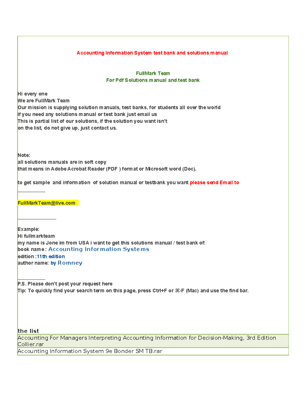 Pdfcoffee - TESTBANK - Accounting Information System test bank and ...