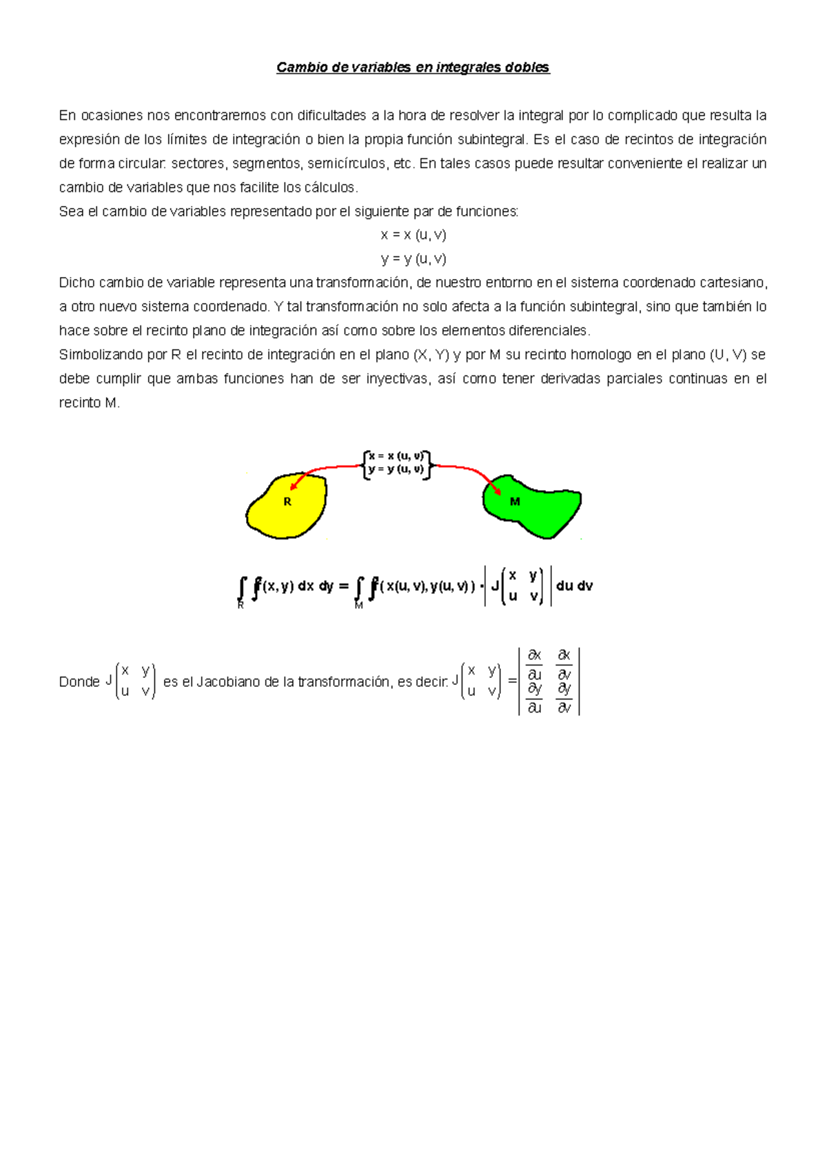 Cambio de variables en integrales dobles - Civilización e Historia ...