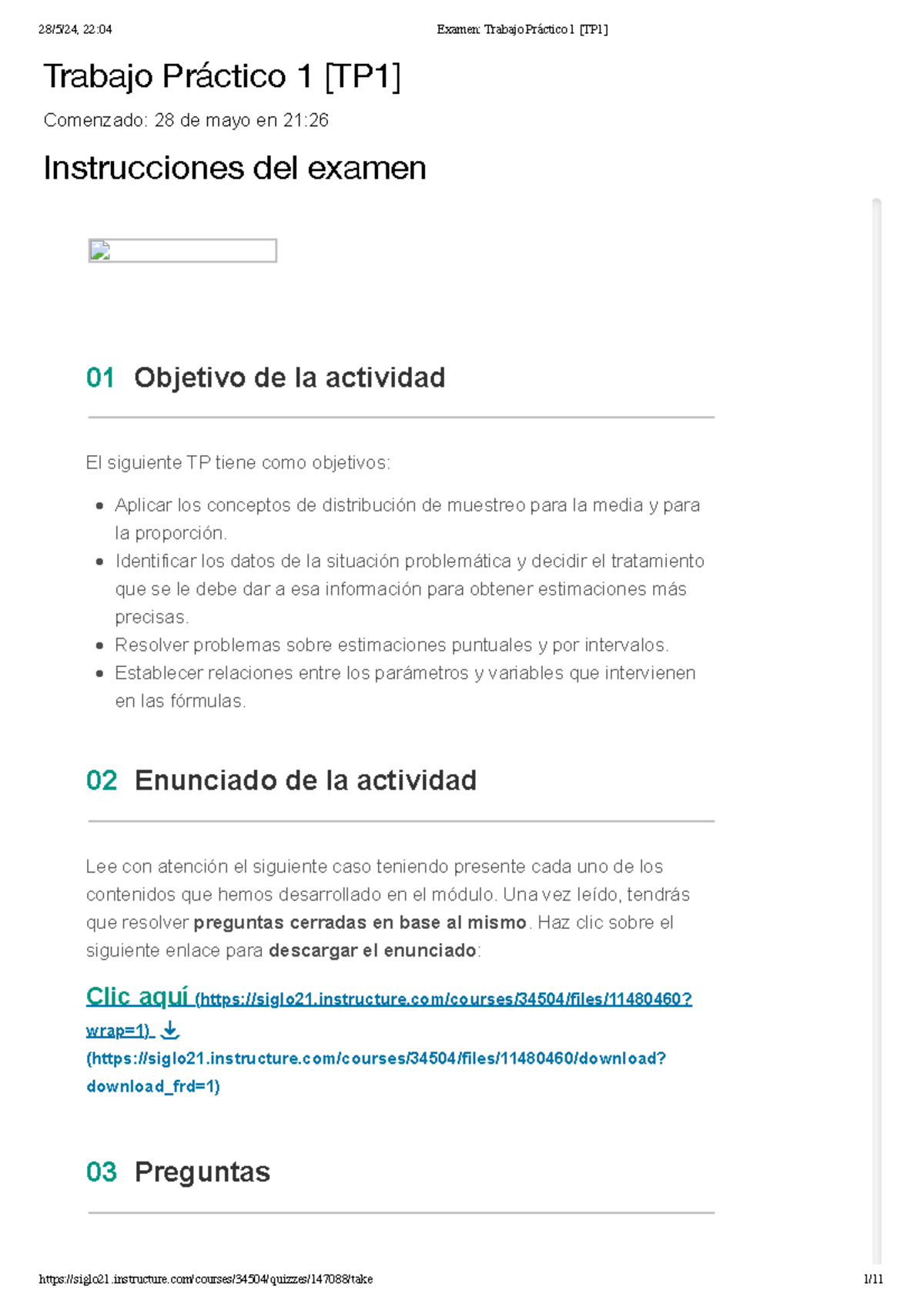 [TP1] Estadistica II 90% - Trabajo Práctico 1 [TP1] Comenzado: 28 de mayo en 21: Instrucciones ...