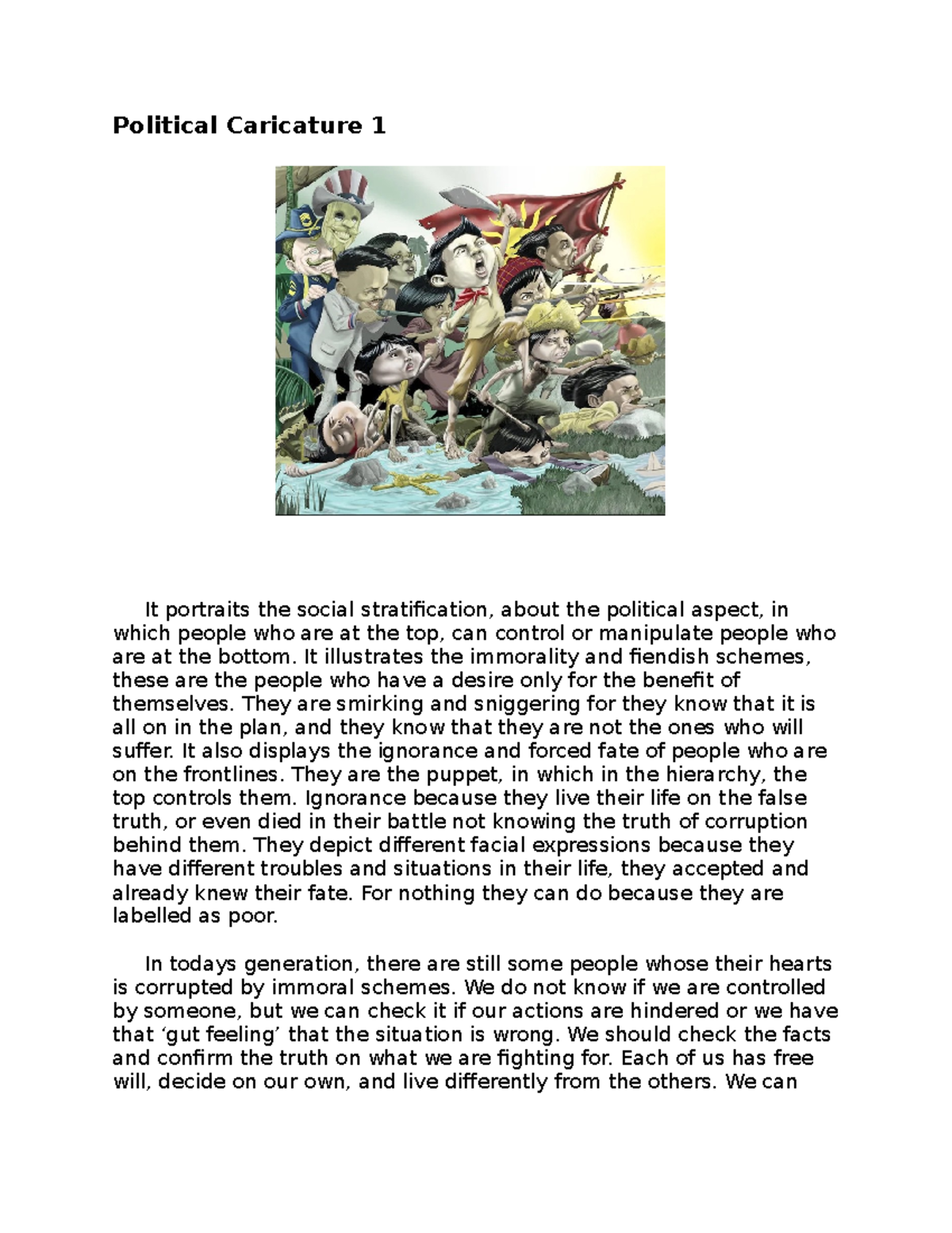 Caricature - Guide - Political Caricature 1 It portraits the social ...