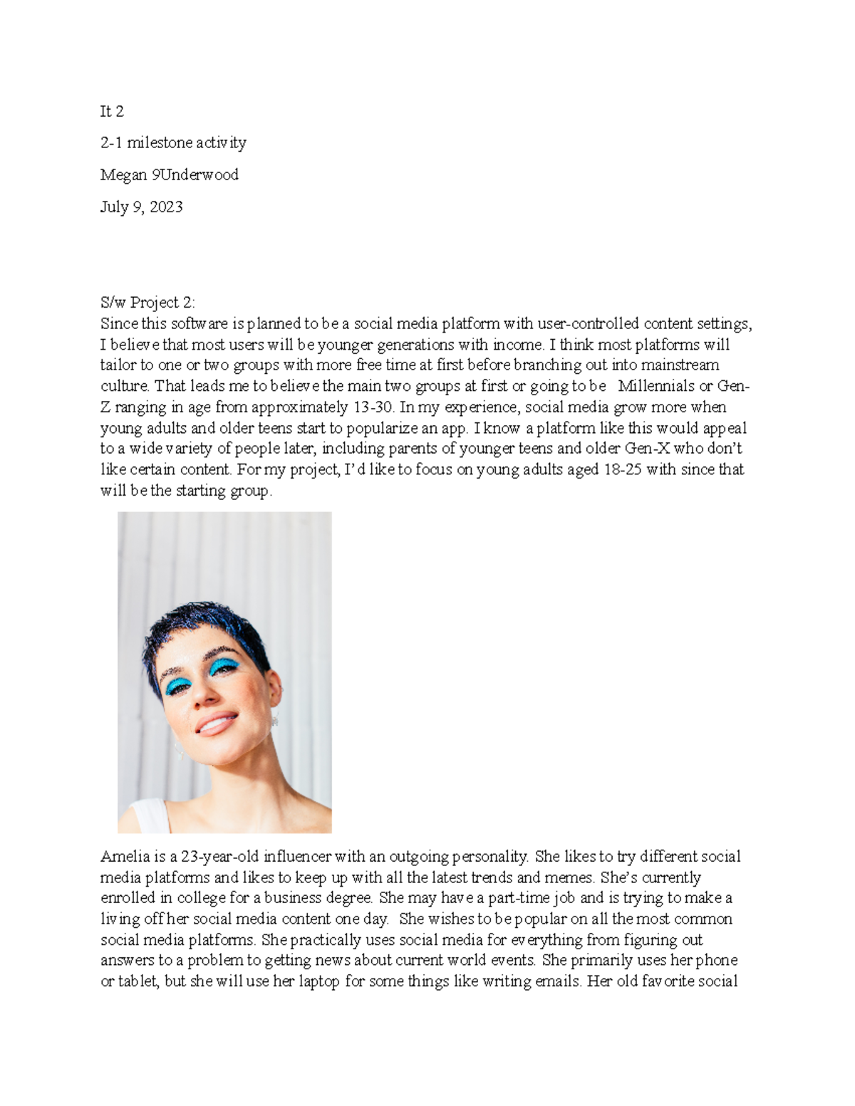 It 226 2-1 milestone - It 2 2-1 milestone activity Megan 9Underwood ...