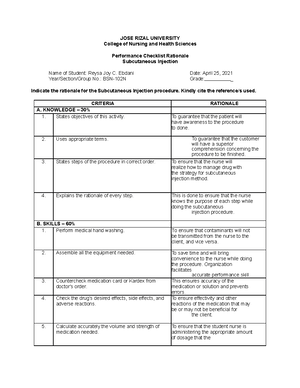 AU TPR Sheet - GUIDE - JMSG,RN, MAN 2023 ARELLANO UNIVERSITY COLLEGE OF ...