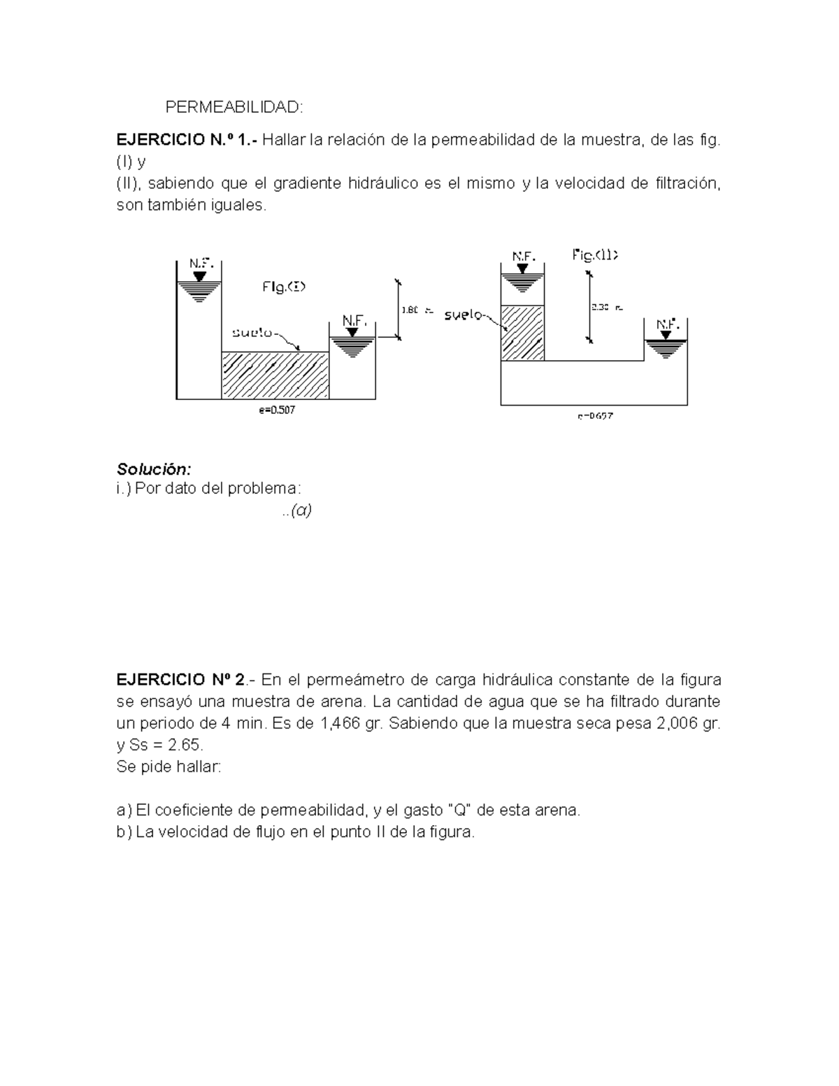 Ejercicios de permeabilidad - PERMEABILIDAD: EJERCICIO N.º 1.- Hallar ...