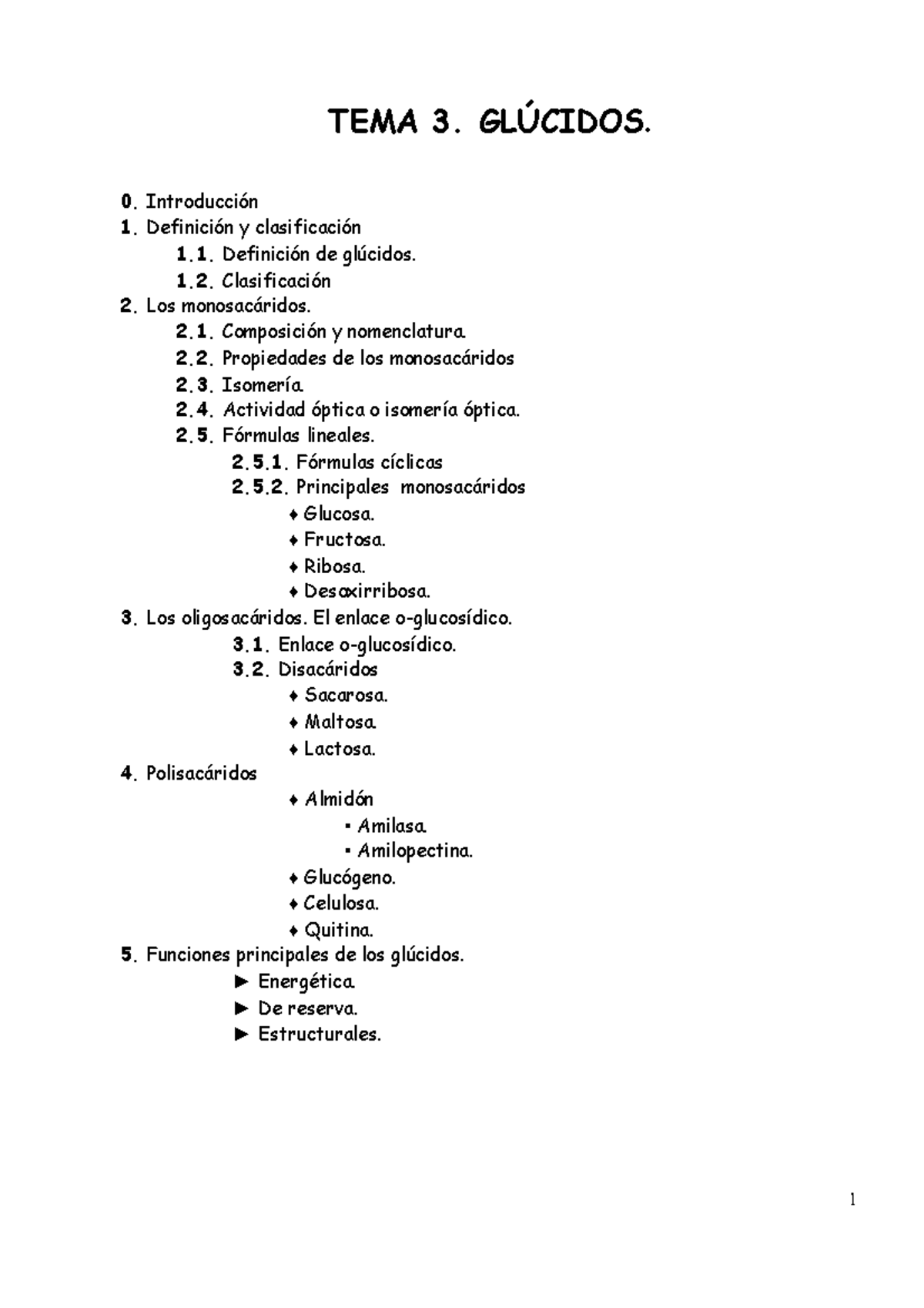 Glúcidos - Glucidos - TEMA 3. GL⁄CIDOS. 0. IntroducciÛn 1. DefiniciÛn y clasificaciÛn 1 ...