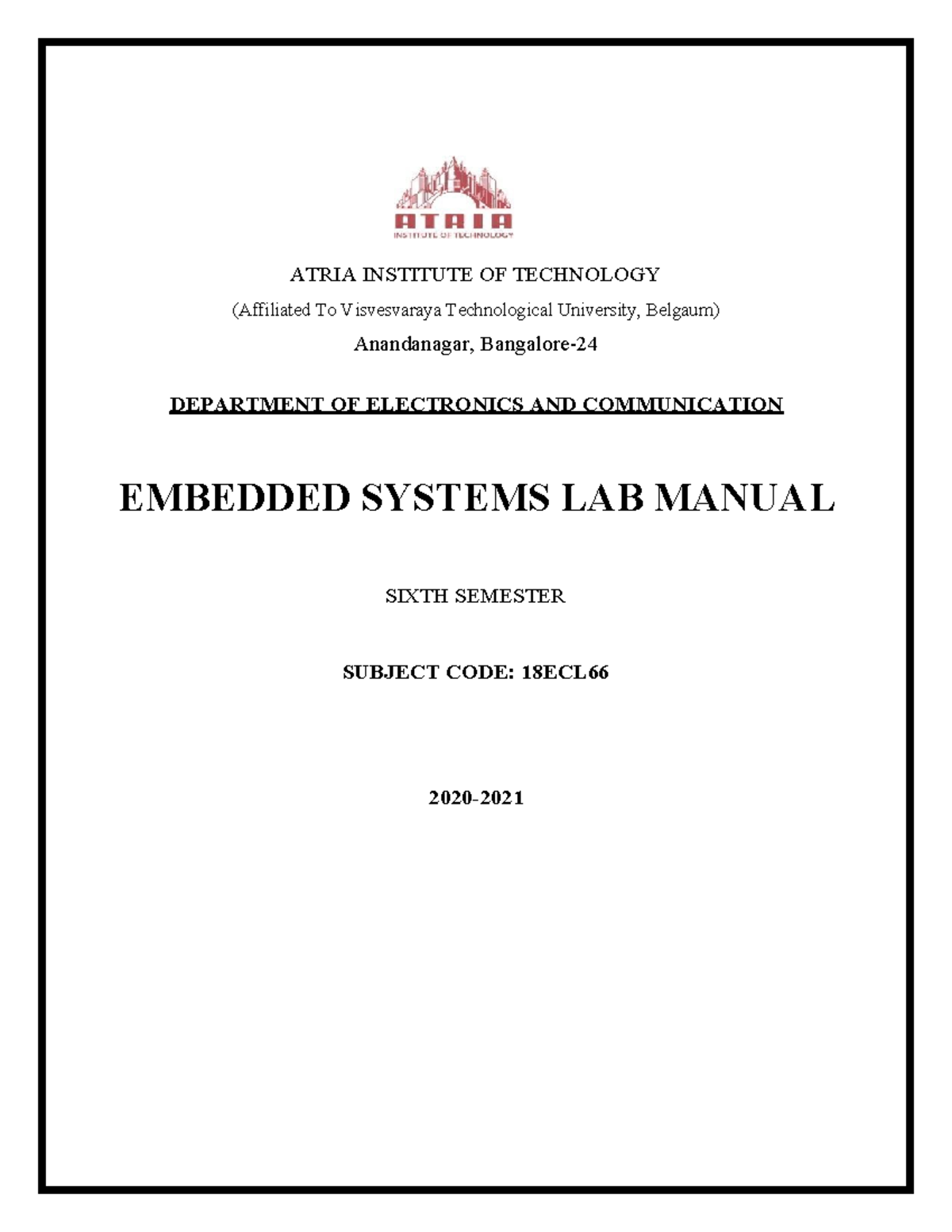 Elm - Ufhik - ATRIA INSTITUTE OF TECHNOLOGY (Affiliated To Visvesvaraya Technological University ...