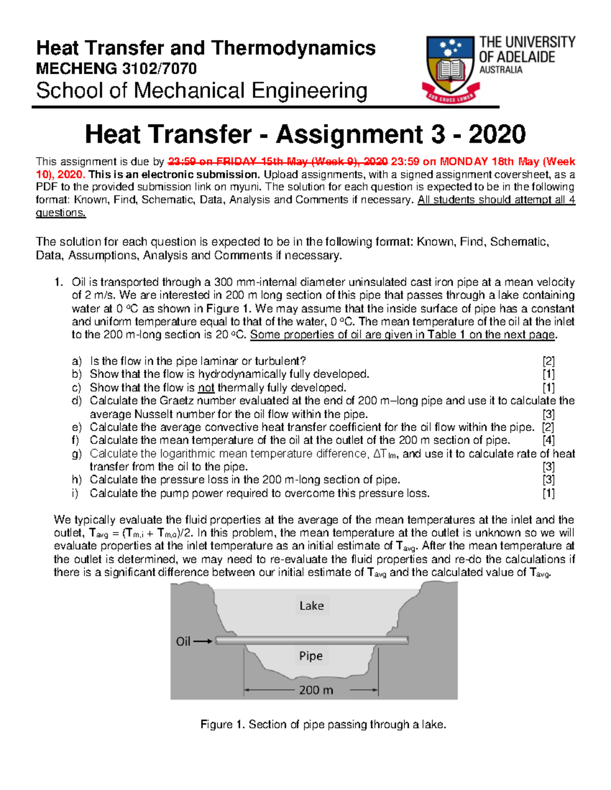 Heat Transfer Assignment 3 - Heat Transfer and Thermodynamics MECHENG 3 ...