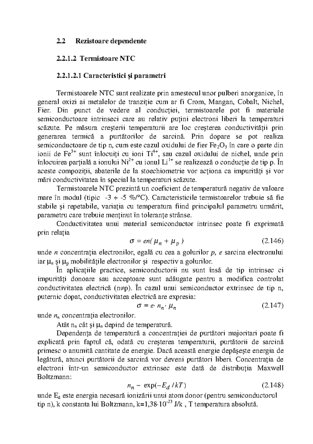 P2 6 - curs 6 - 2 Rezistoare dependente 2.2.1 Termistoare NTC - Studocu