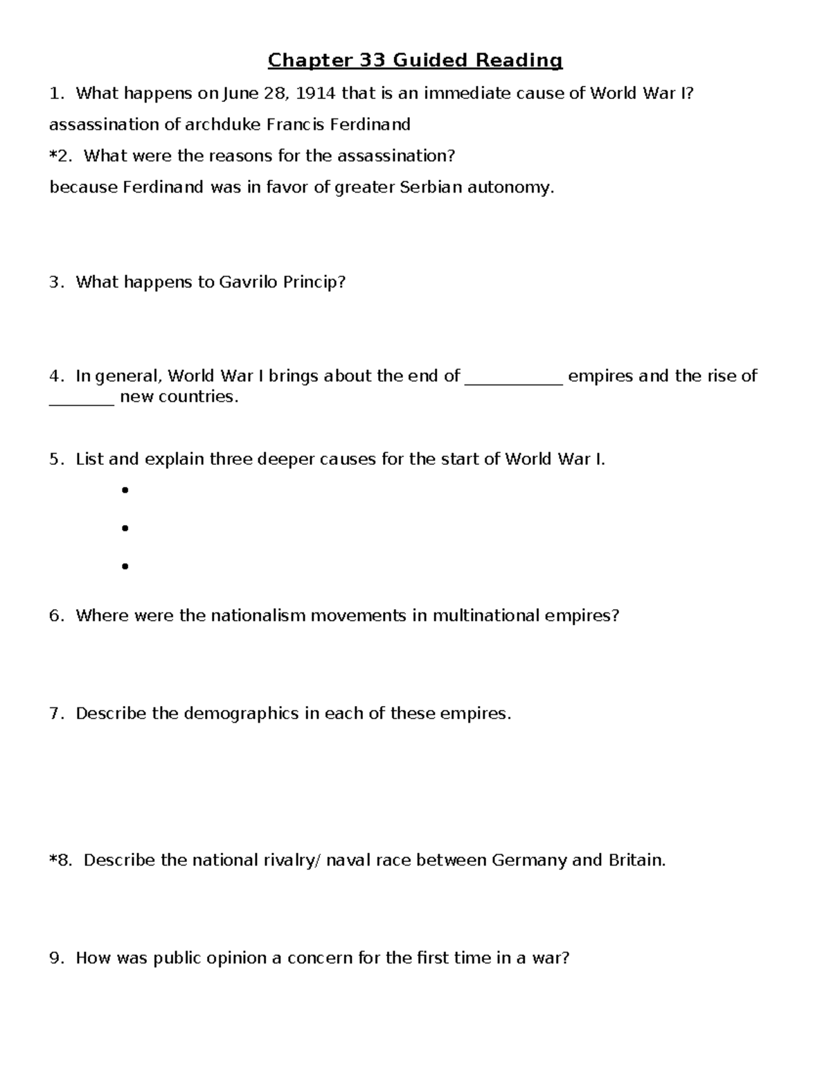 Chapter 33 Guided Reading - Chapter 33 Guided Reading What happens on ...
