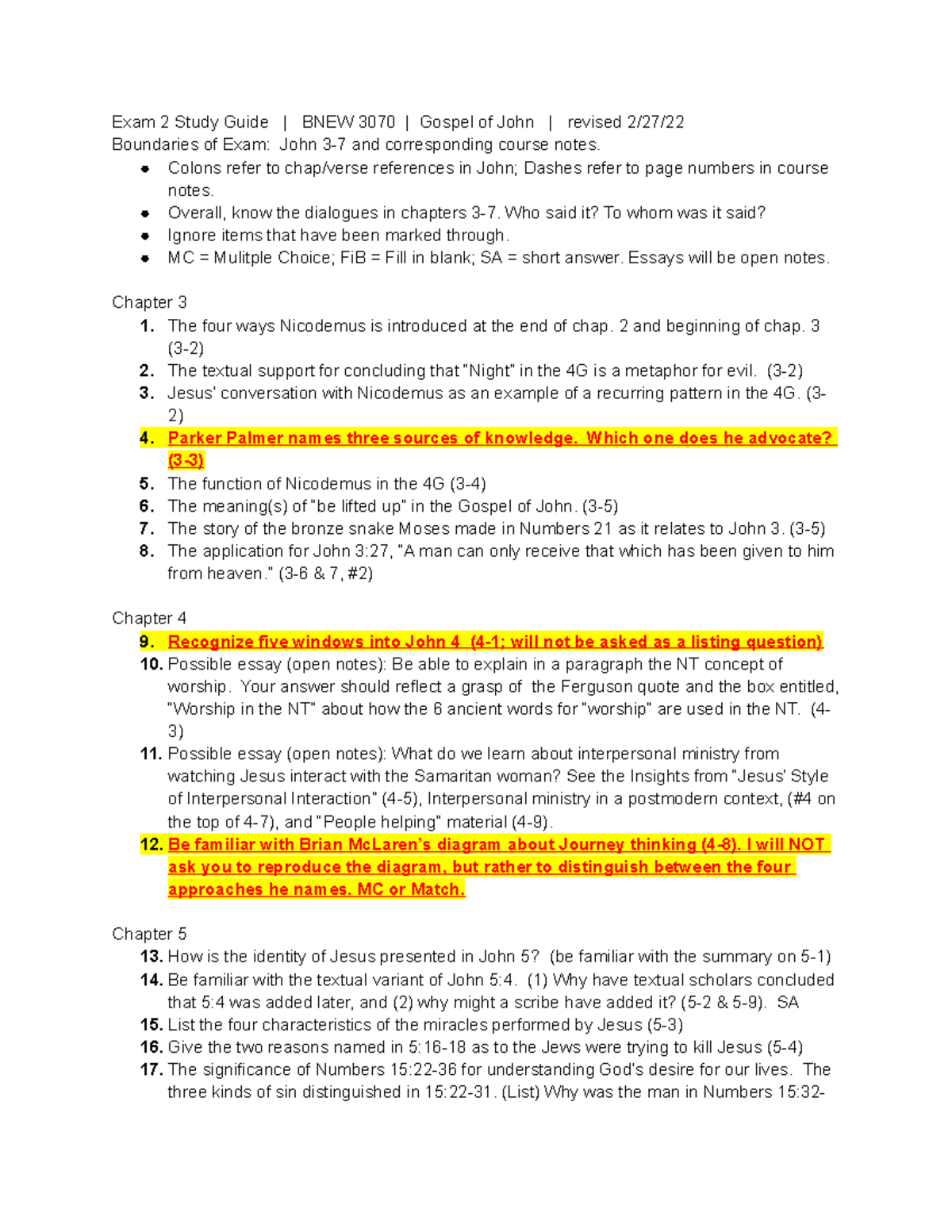 Bible Exam #2 - This is the study guide for exam 2 - Exam 2 Study Guide ...