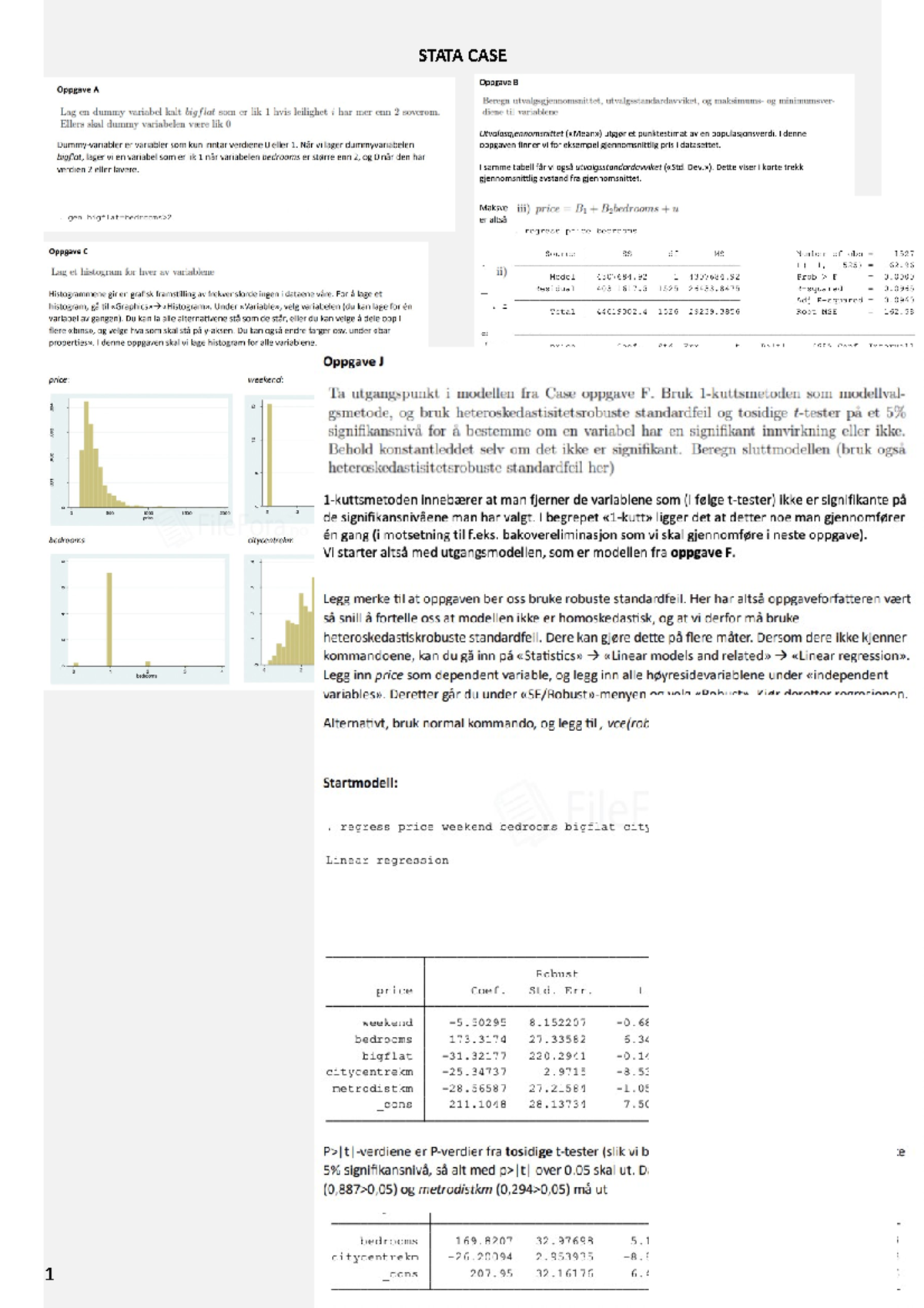 Stata CASE metode - MET 3590 - BI - Studocu