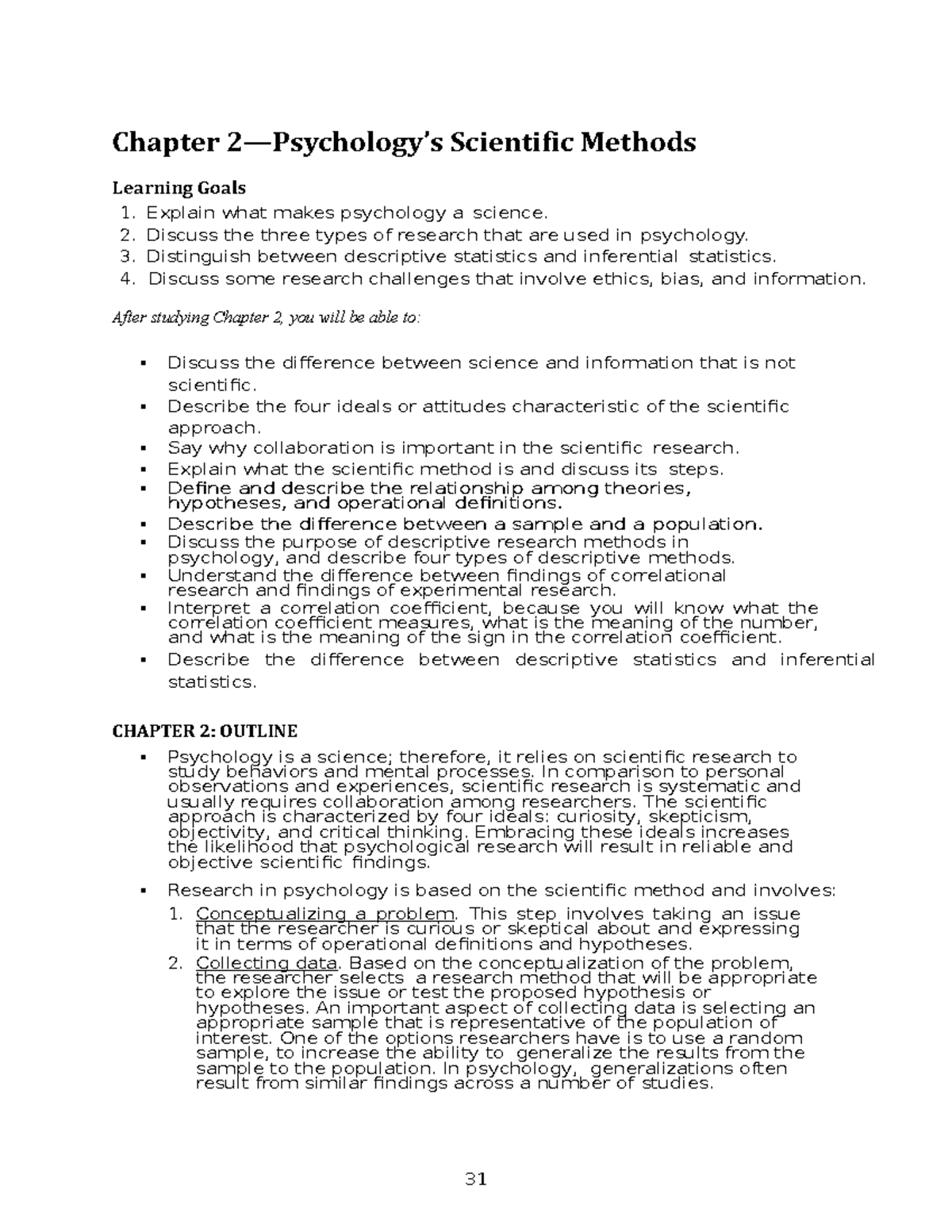 Chapter 2 psychology s scientific methods - Chapter 2—Psychology’s ...