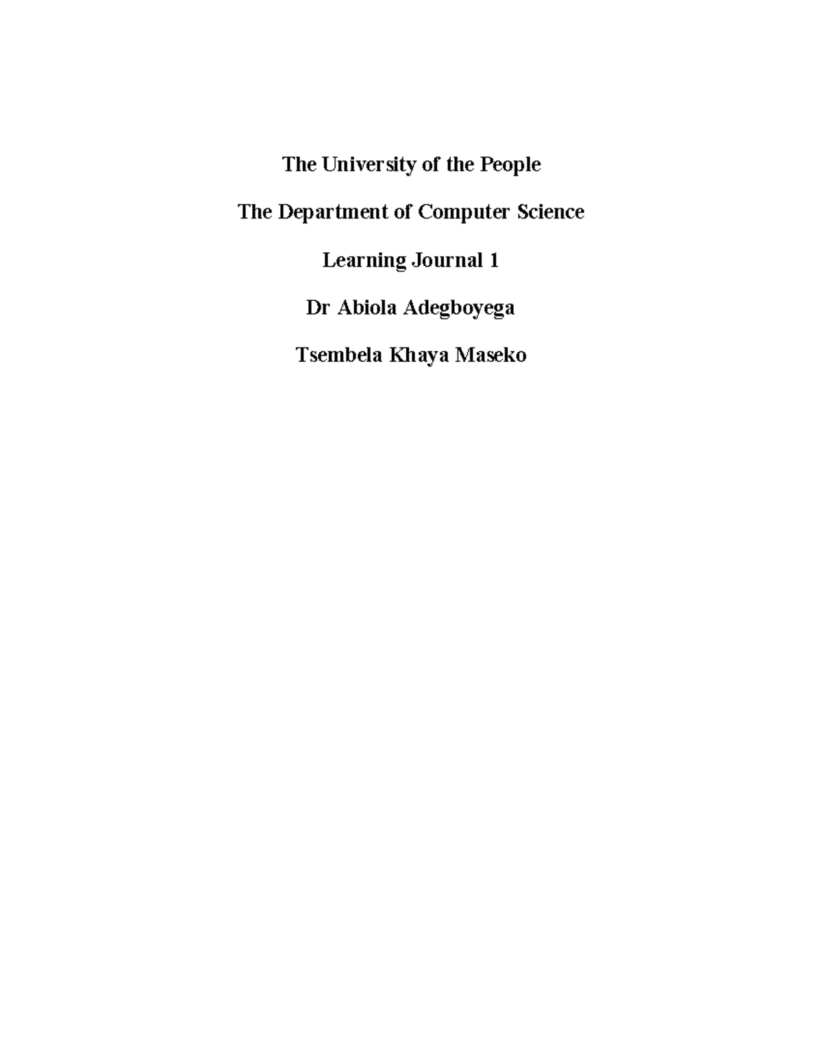 Java1 Assignment Programming The University Of The People The Department Of Computer Science