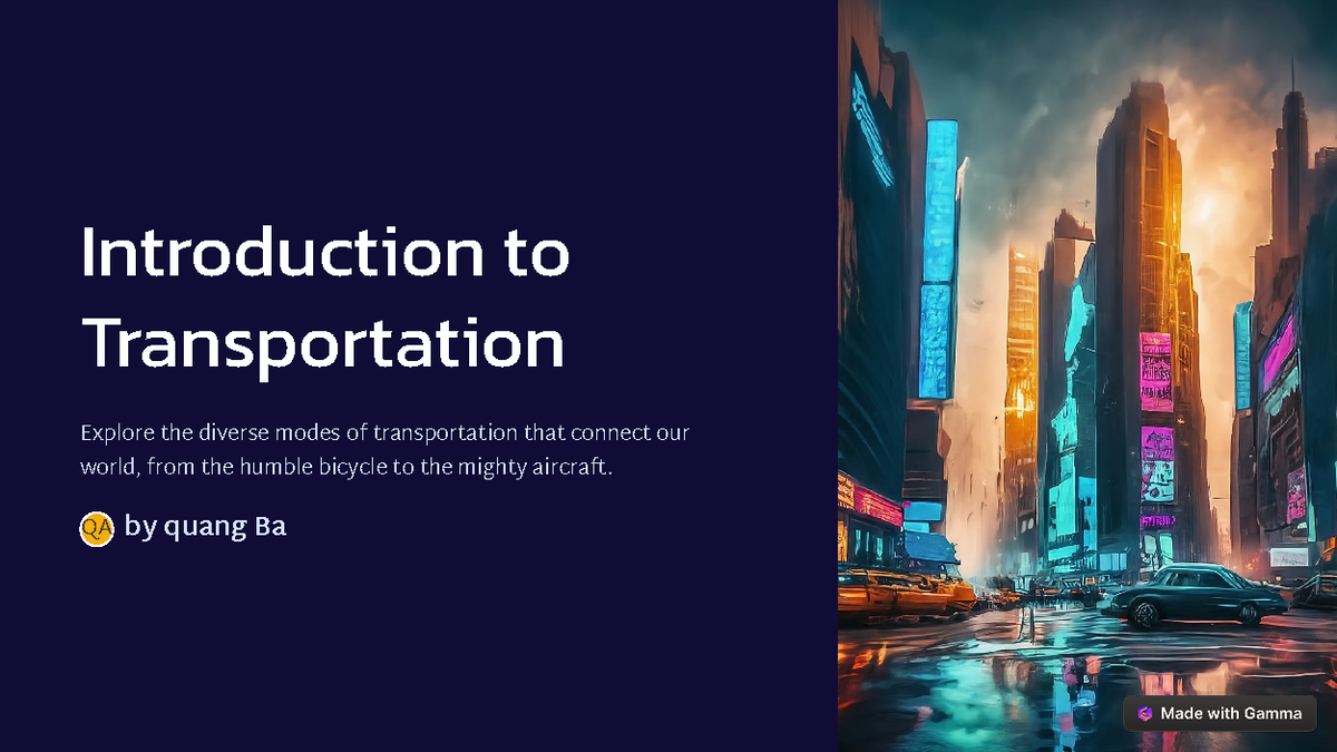 Introduction-to-Transportation - Introduction to Transportation Explore ...