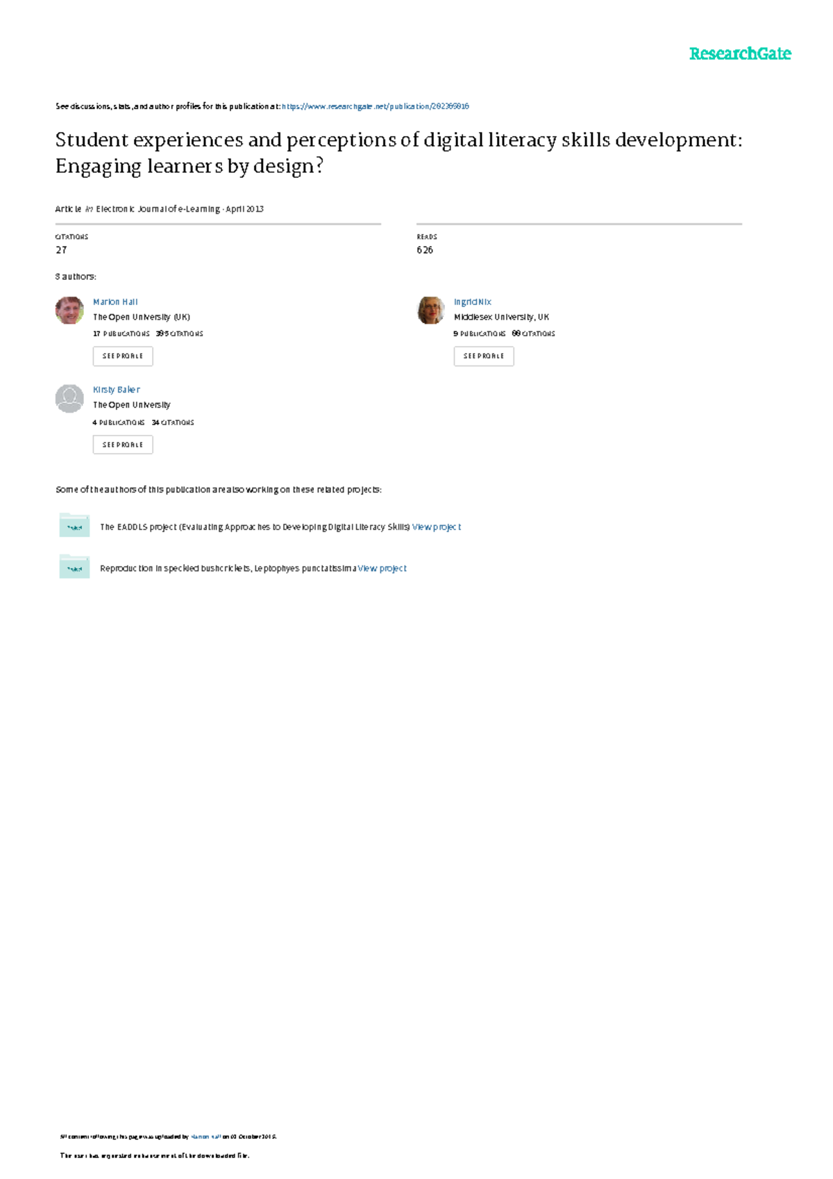 Ejel volume 11 issue 3 article 258 Hall et al2013 - See discussions ...