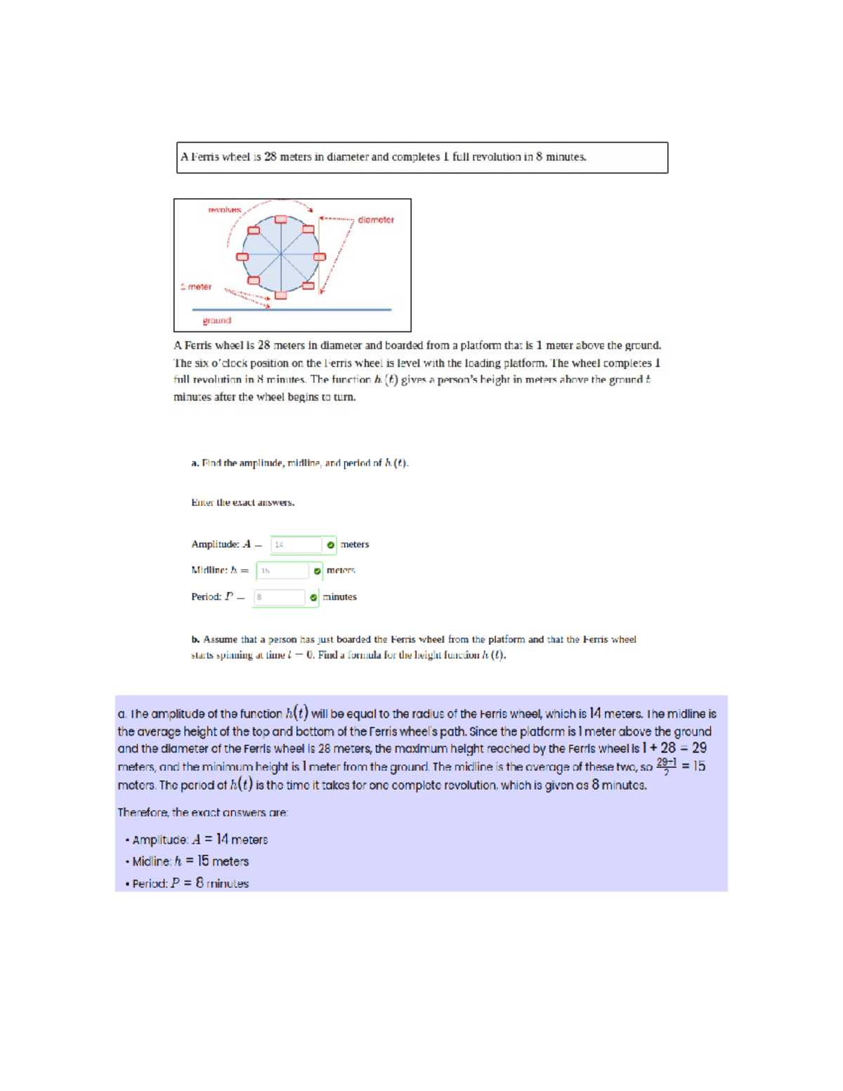 6-1 Discussion A Ferris Wheel-Math 142 - MAT-142-J7774 - Studocu