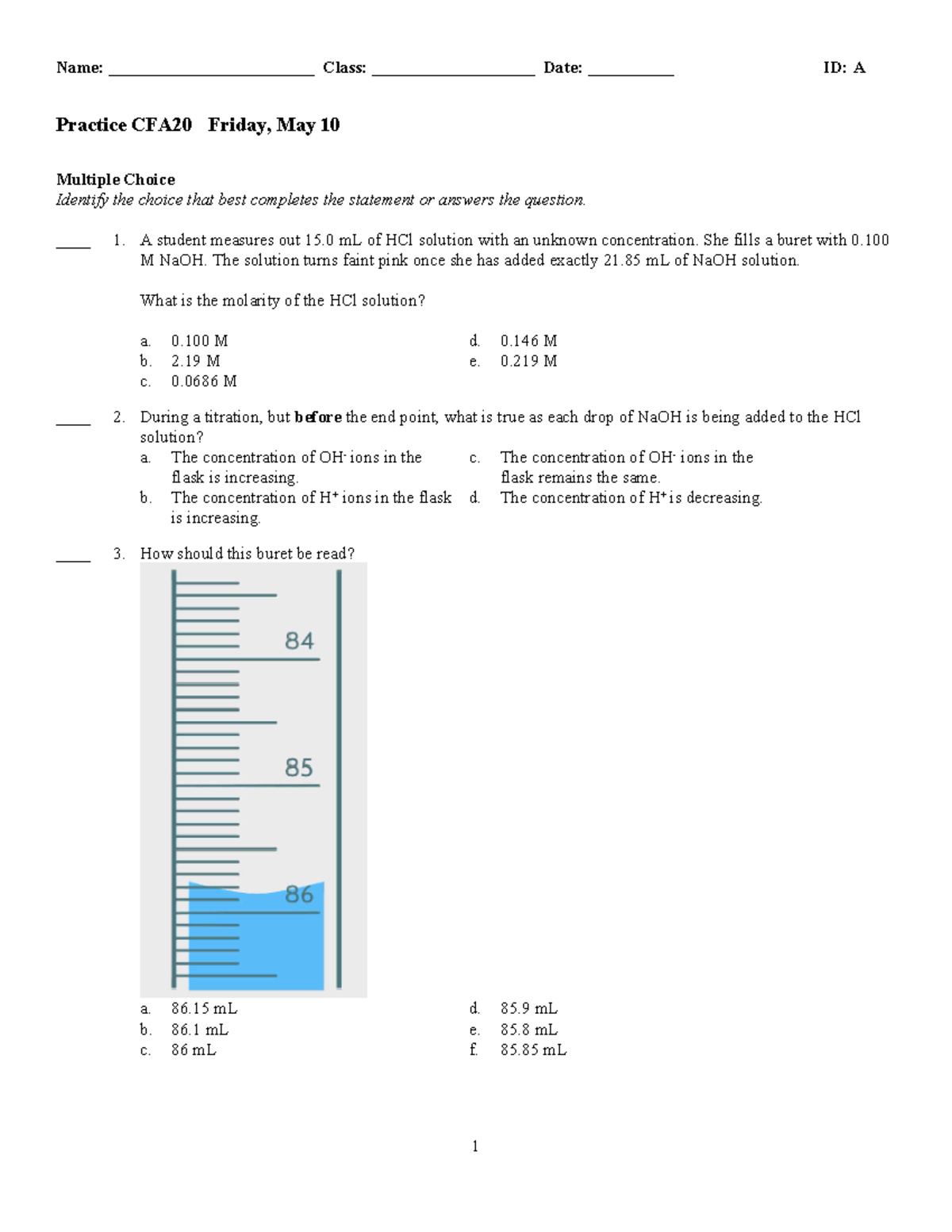 Practice CFA20 - Name: ________________________ Class: ___________________ Date: __________ ID ...