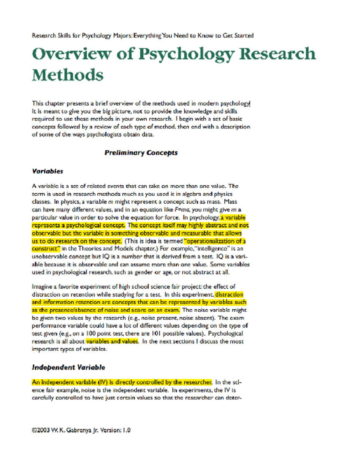 Review of Research Methods - ResearchSkillsforPsychologyMajors ...