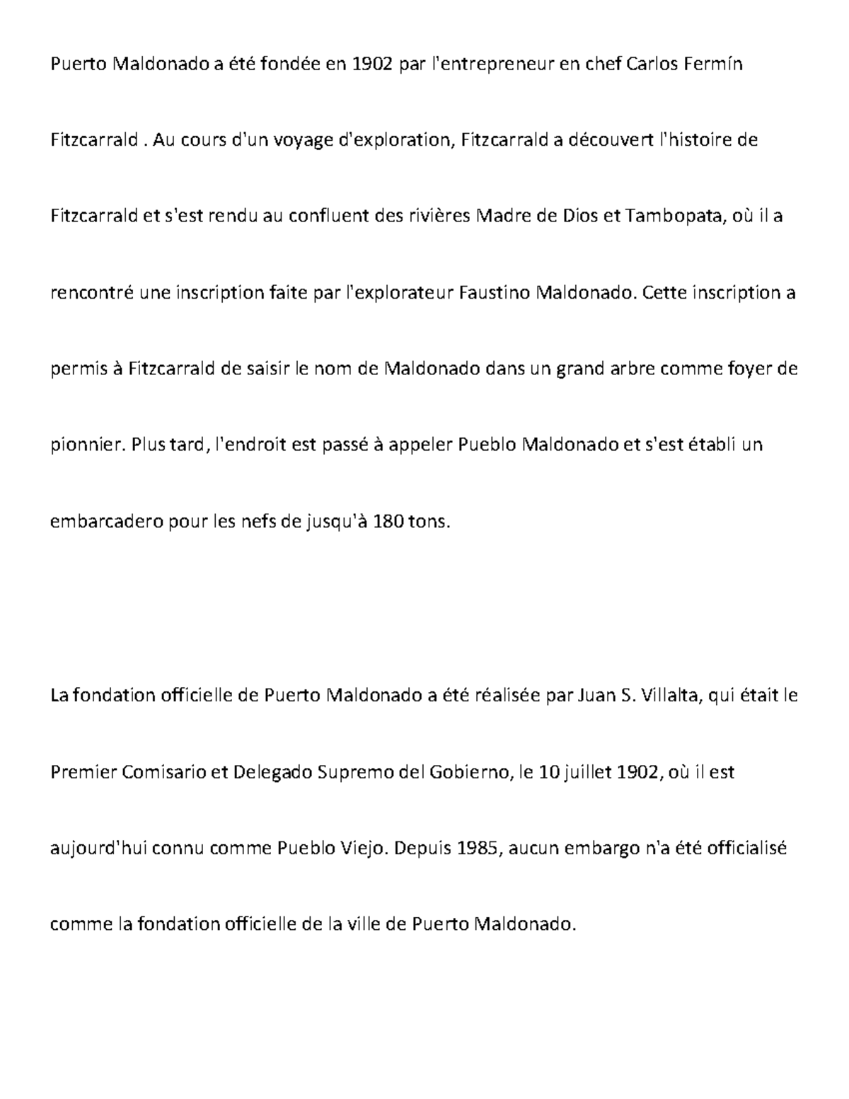 PDF Frances - Puerto Maldonado a été fondée en 1902 par l'entrepreneur ...