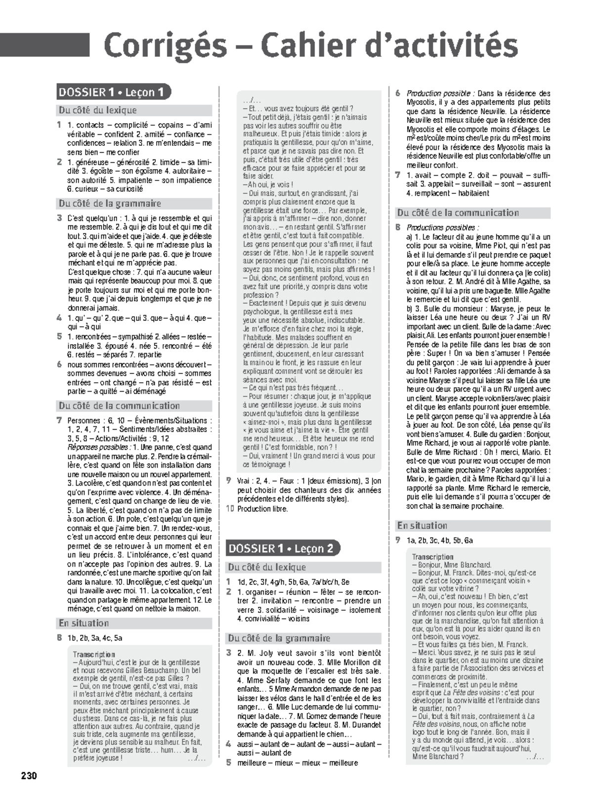 Alter Ego 2 - Corriges - Cahier dactivites-Slideserve - DoSSIEr 1 ...