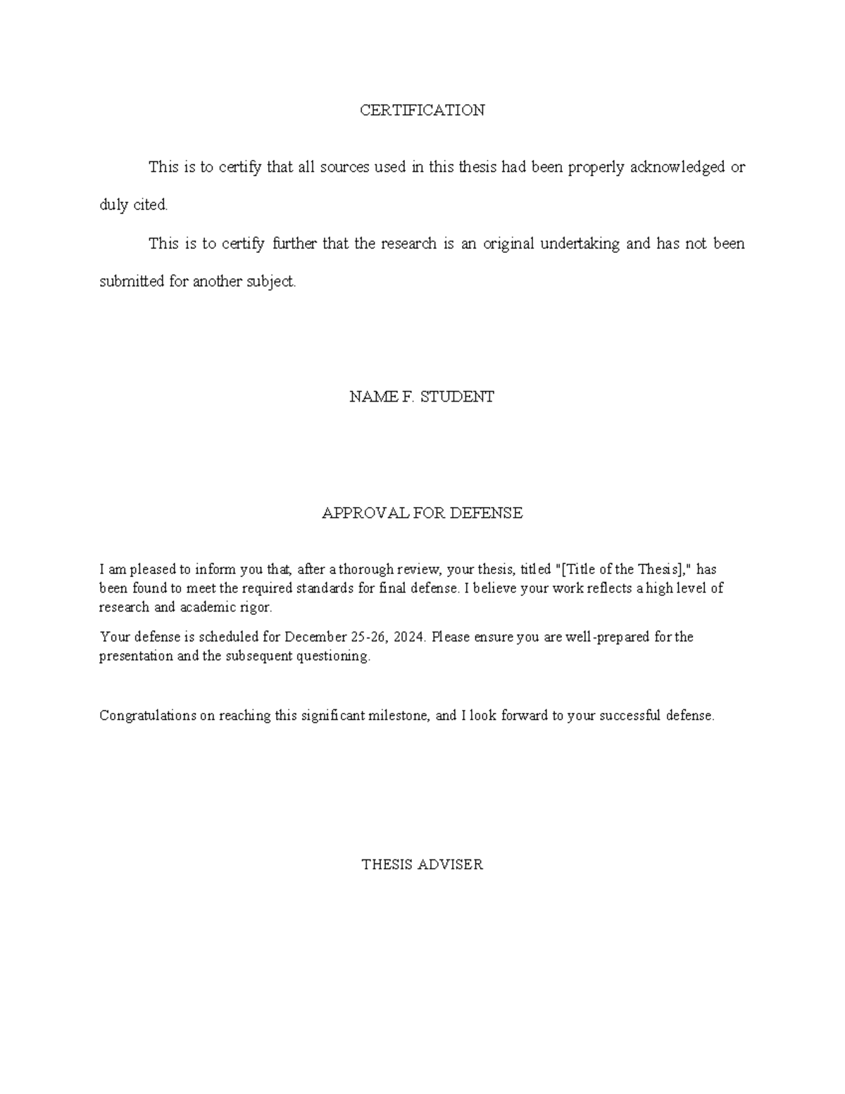 T2 Certification AND Approval - CERTIFICATION This is to certify that ...