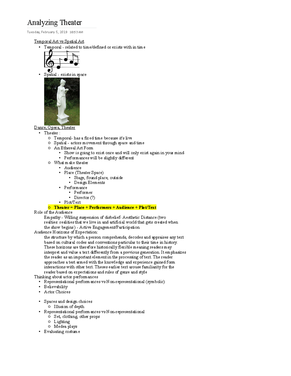 Analyzing Theater - Analyzing Theater Tuesday, February 5, 2019 10:53 ...