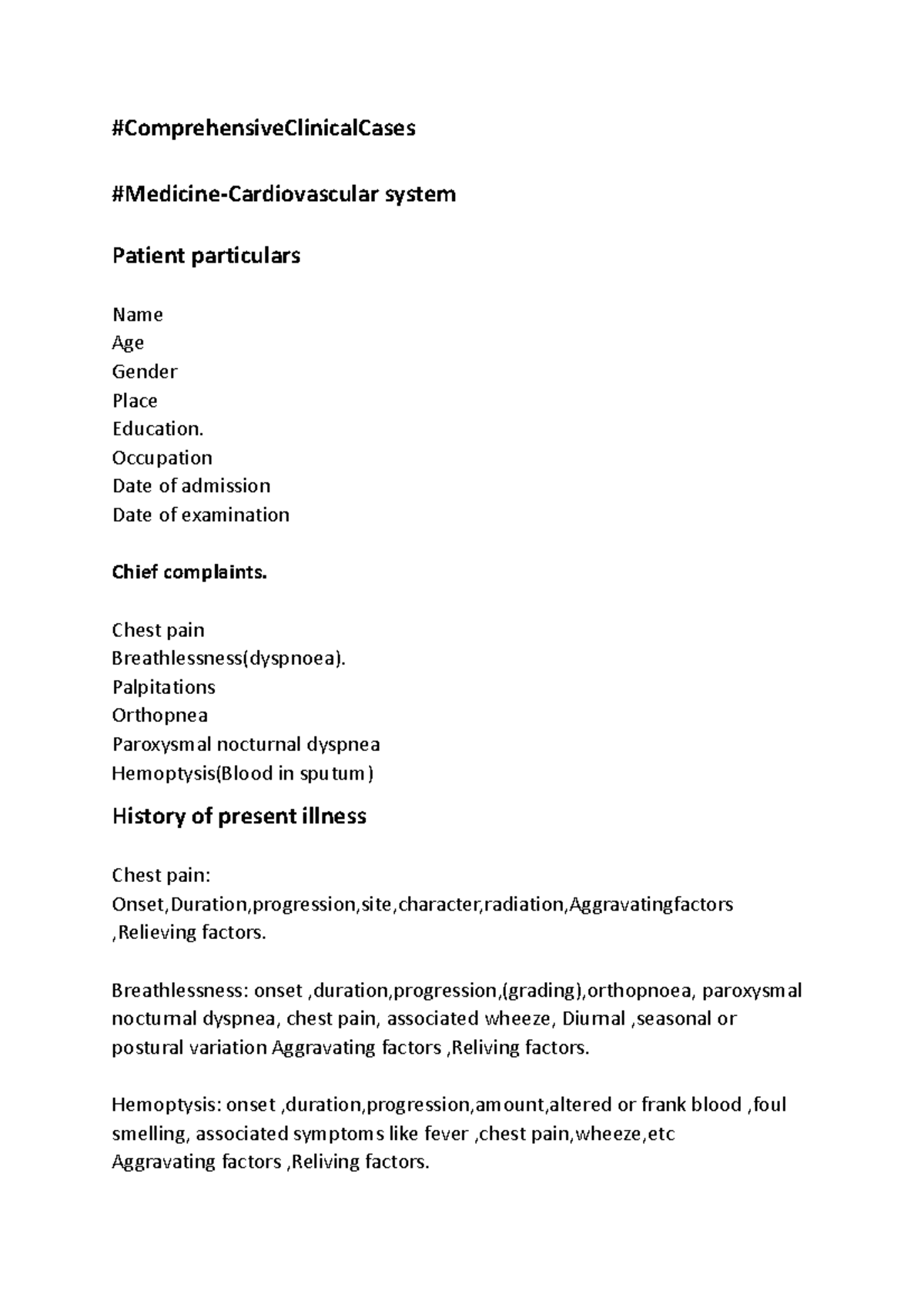 Medicine-CVS - Practical format - #ComprehensiveClinicalCases #Medicine ...