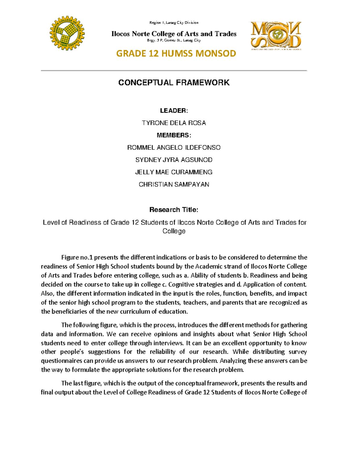 Practical Research 2 Quarter 3- Week-6 Conceptual Framework - Region 1 ...