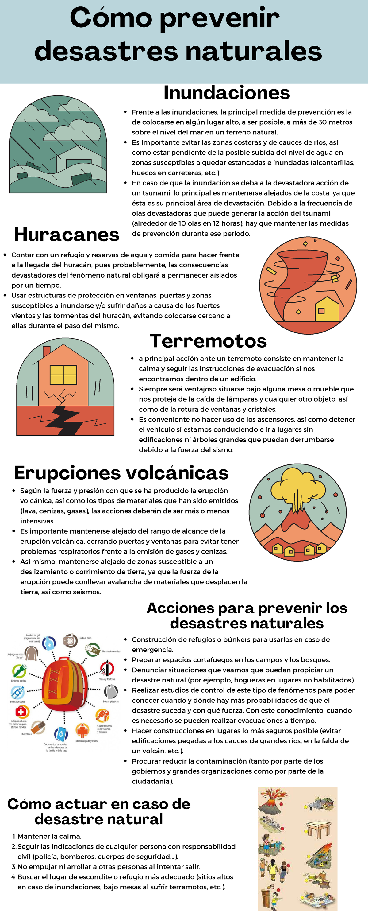 Infografía Desastres Naturales Ilustrado Minimalista Azul ...