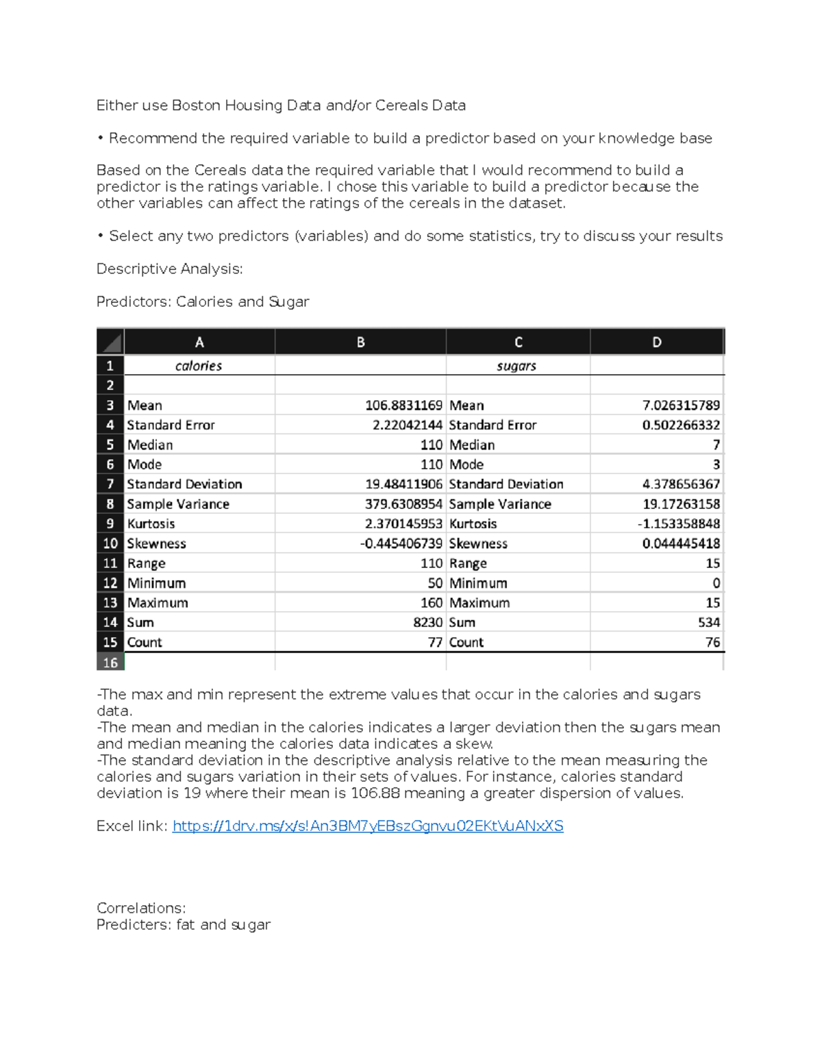 Lab 3 - lab 3 - Either use Boston Housing Data and/or Cereals Data ...