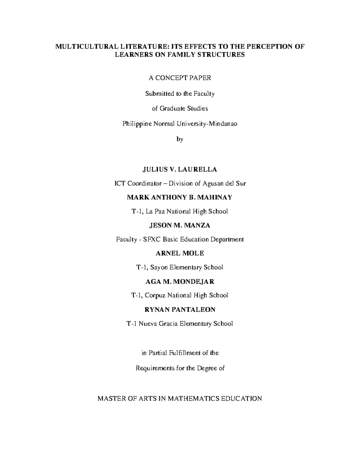 Multicultural Literature - Multicultural Education - MULTICULTURAL ...