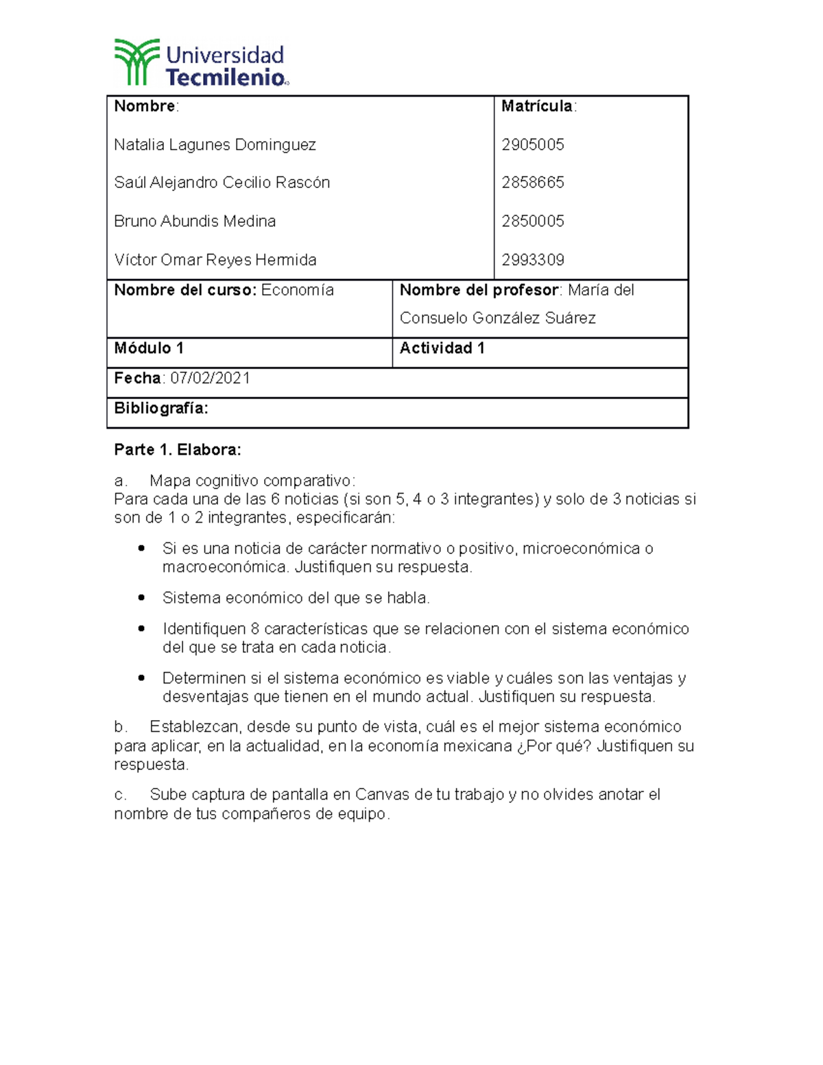 Actividad 1 Economia - Nombre : Natalia Lagunes Dominguez Saúl ...