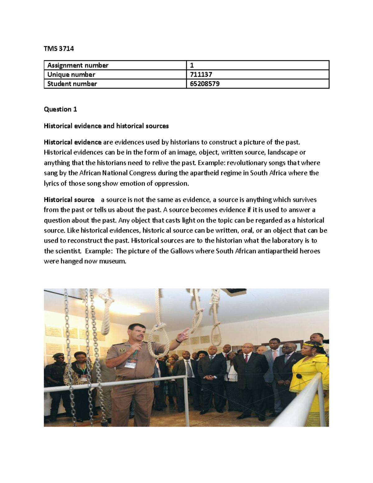 TMS 3714 Assignment 1 - TMS 3714 Assignment number 1 Unique number ...