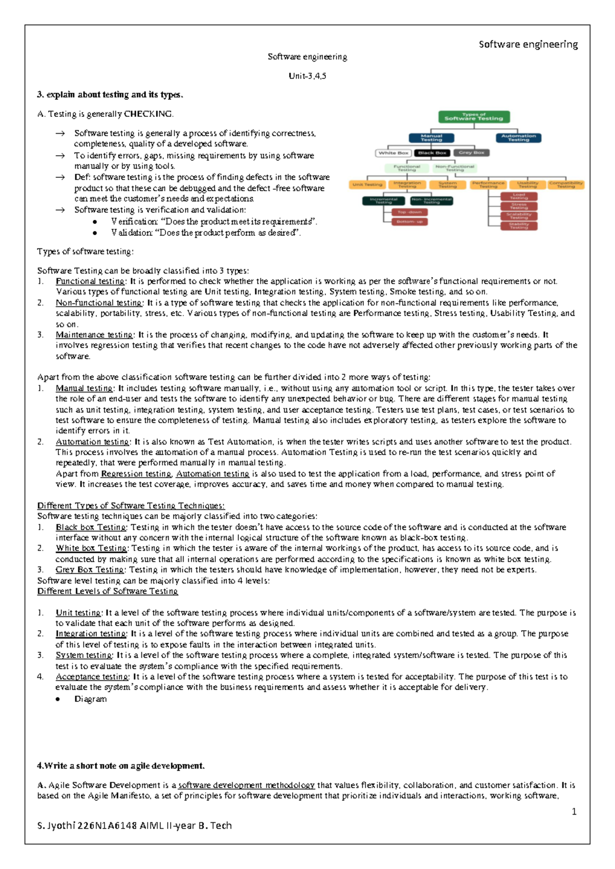 Software engineering - 1 Software engineering Unit-3,4, 3. explain ...