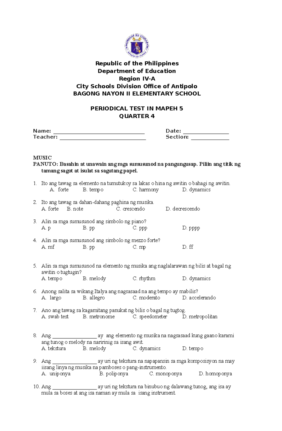 Q4-PT-IN- Mapeh-5-WITH-TOS Celestra - Republic of the Philippines ...