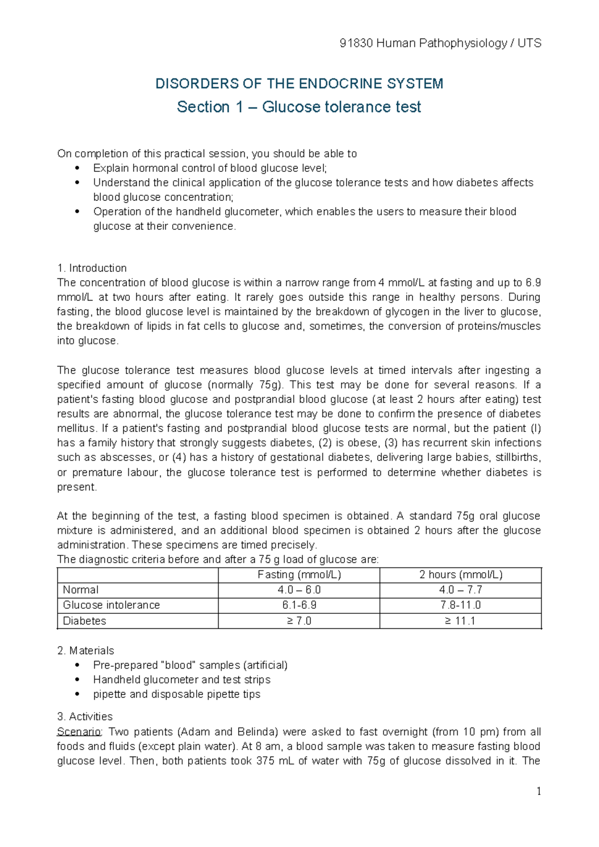Endocrine Patho worksheet - week 6 - DISORDERS OF THE ENDOCRINE SYSTEM ...