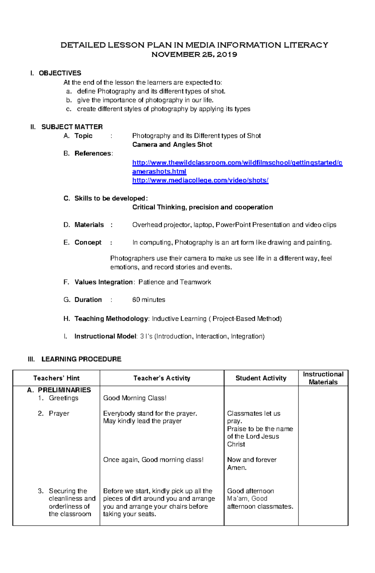 SEMI- Detailed Lesson PLAN in technology livelihood education or ...