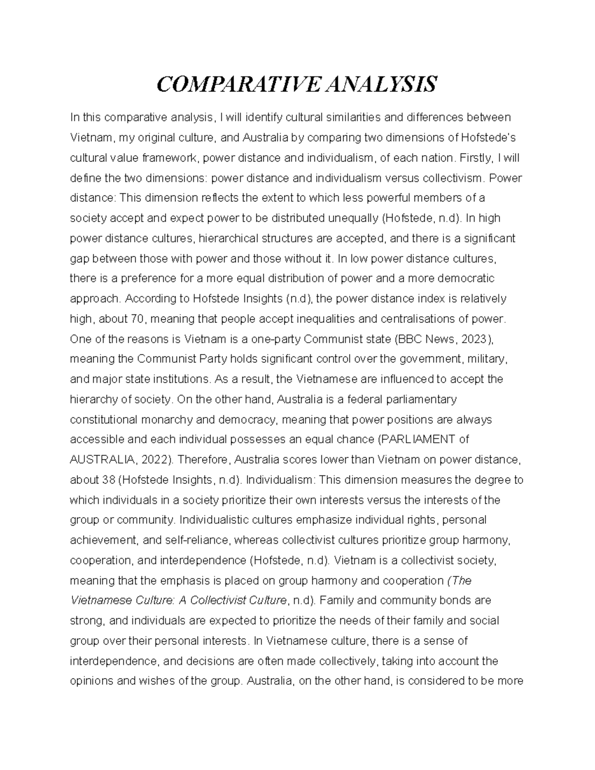 Comparative analysis - A#1 - COMPARATIVE ANALYSIS In this comparative ...